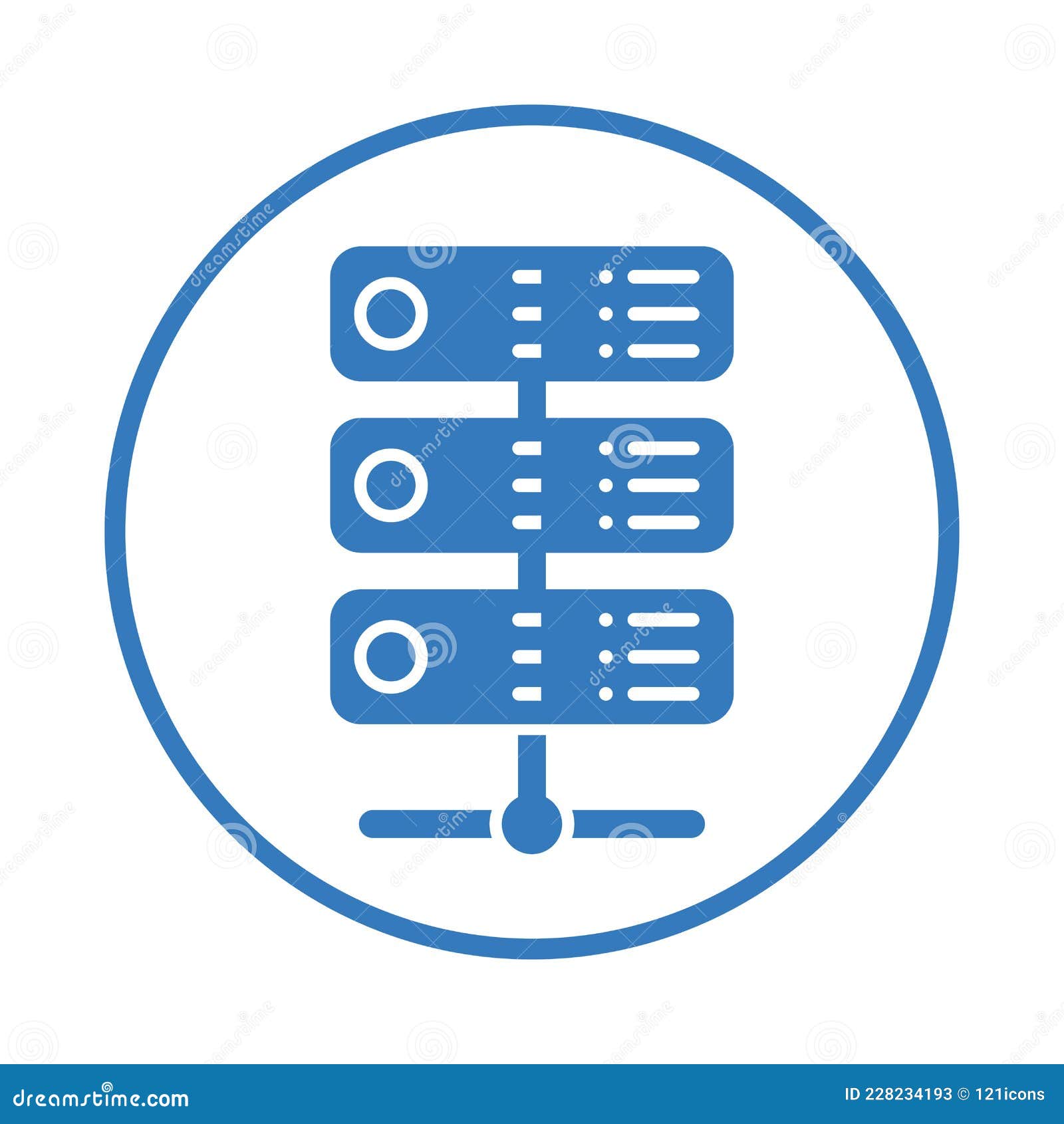 Database, Hosting, Server Icon. Blue Version Stock Vector ...