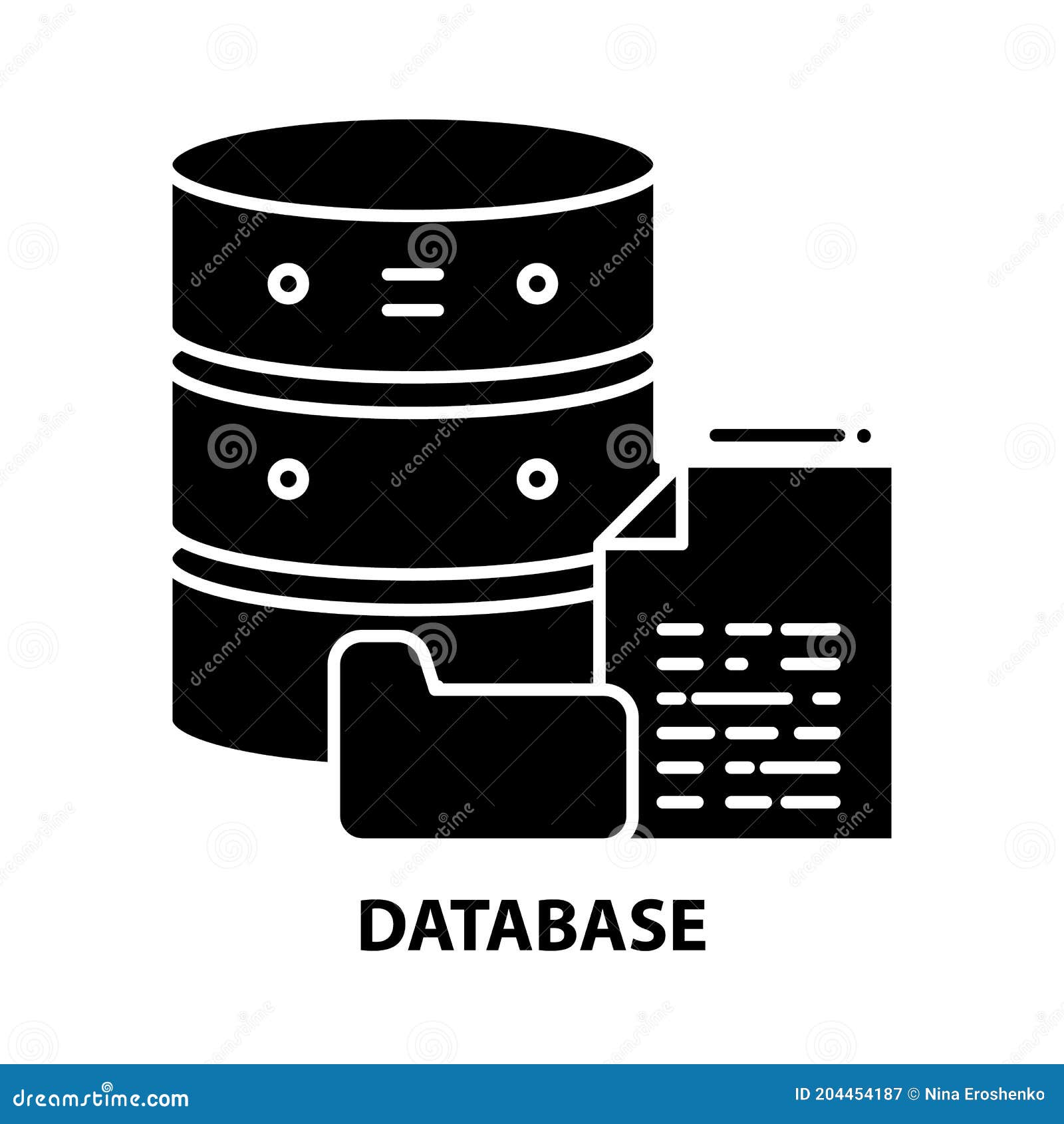 Database Icon, Black Vector Sign with Editable Strokes, Concept ...