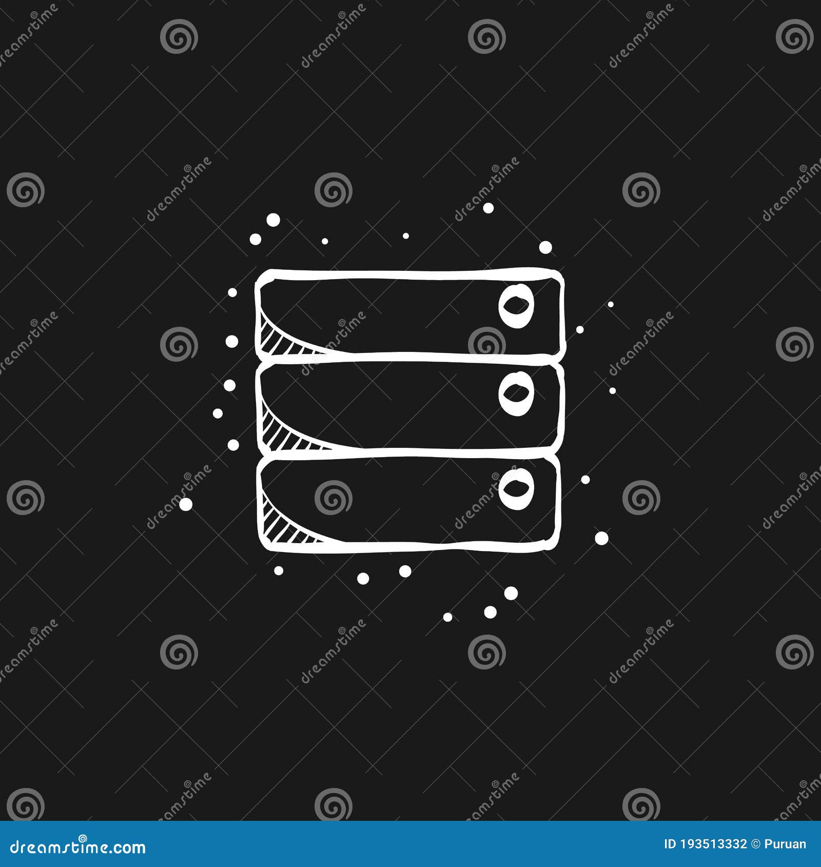 Sketch Icon in Black - Database Stock Vector - Illustration of drawn ...