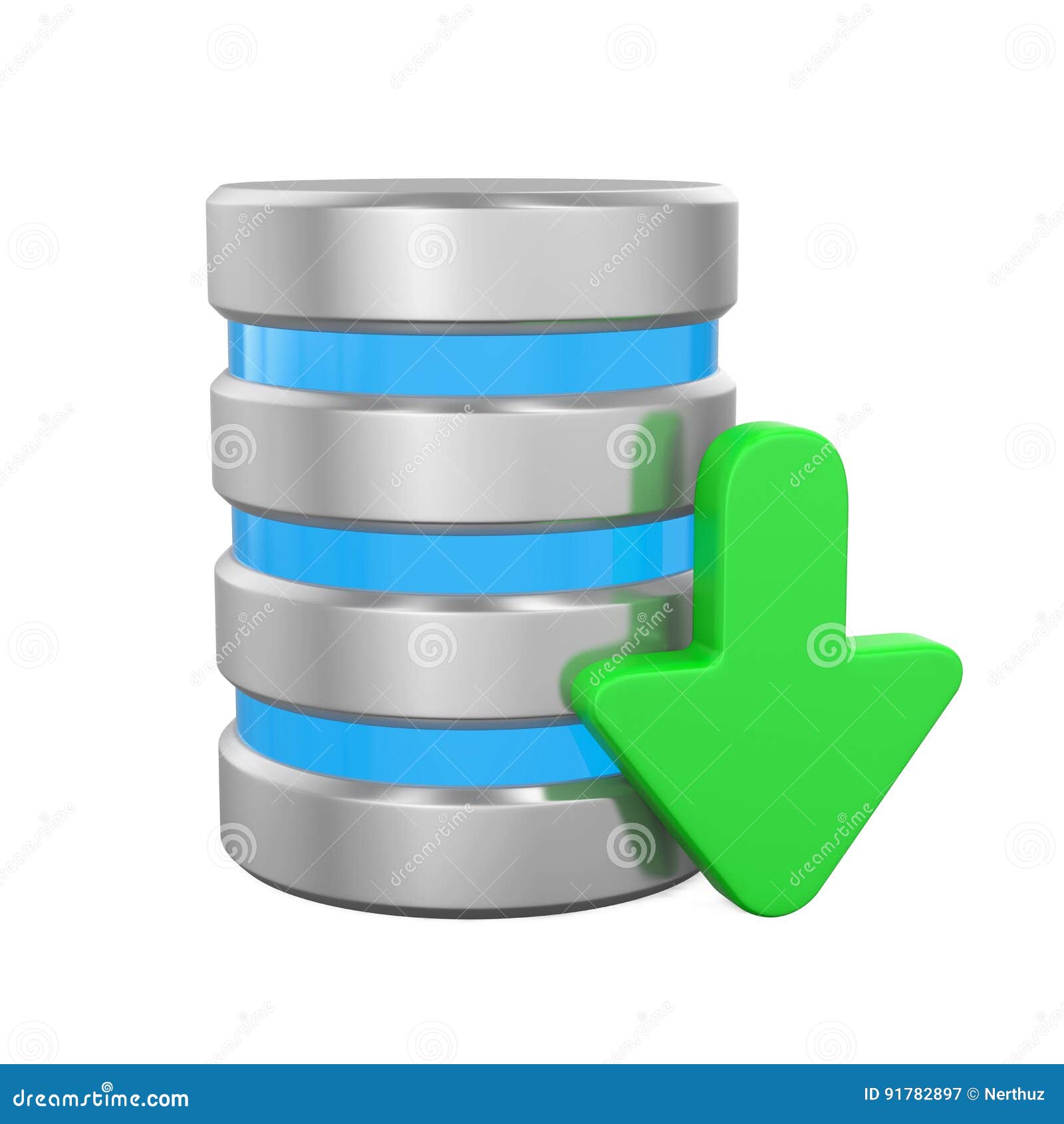 Database Icon with Download Arrow Stock Illustration - Illustration of ...