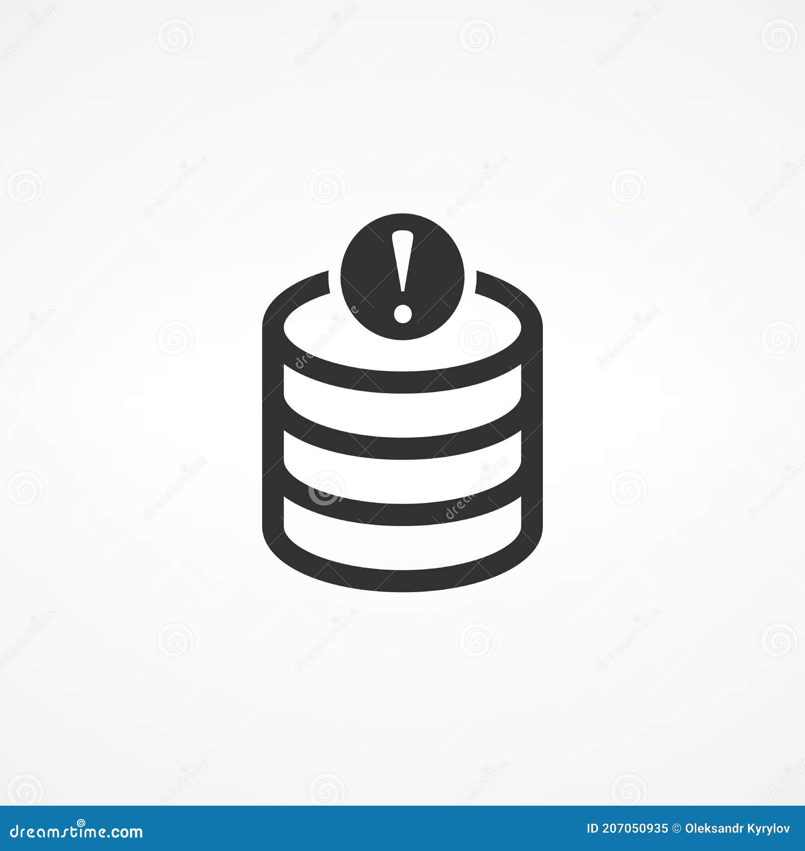 Database Icon with Exclamation Mark. Database Icon and Alert, Error ...