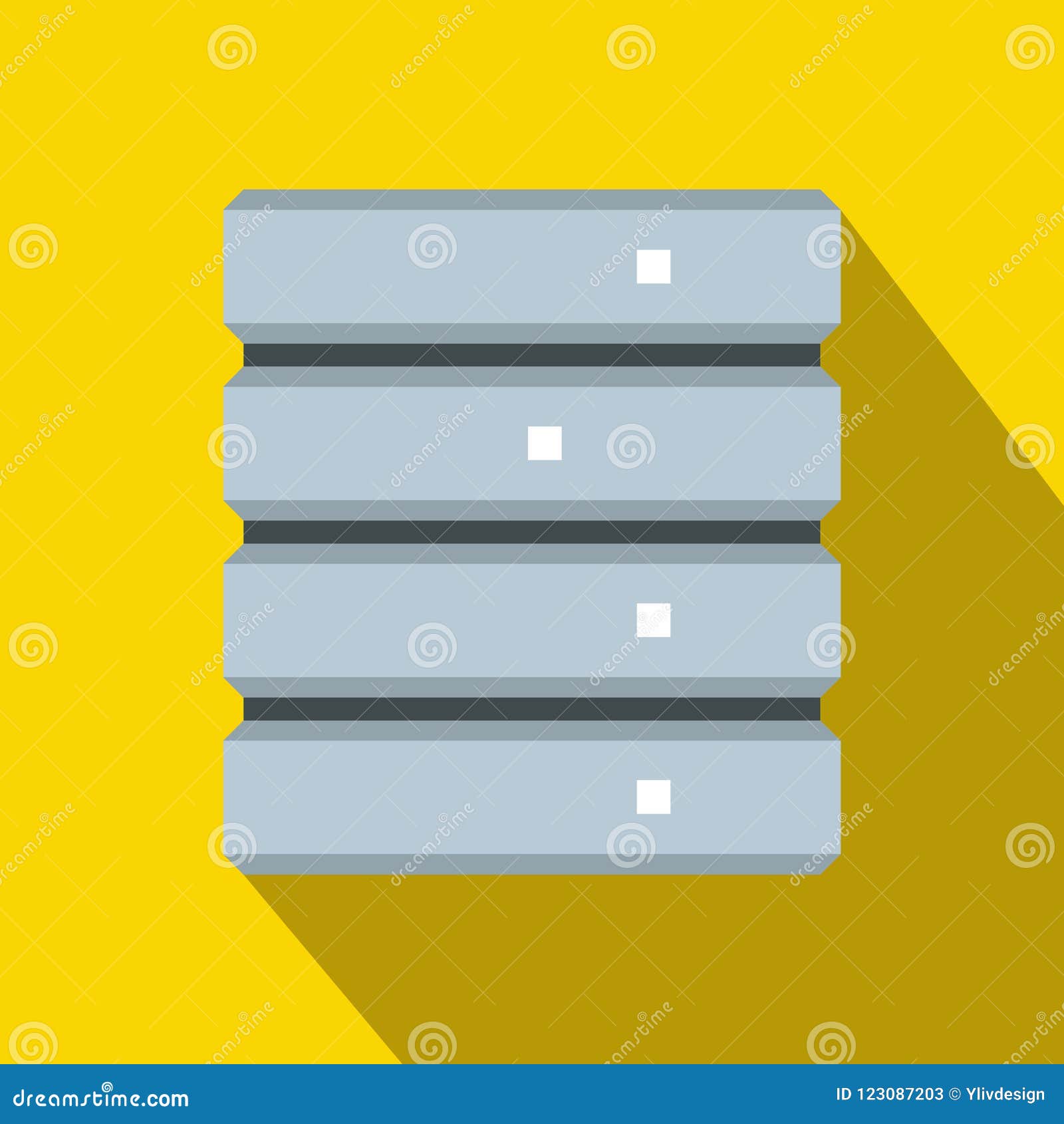 Database Icon in Flat Style Stock Illustration - Illustration of ...