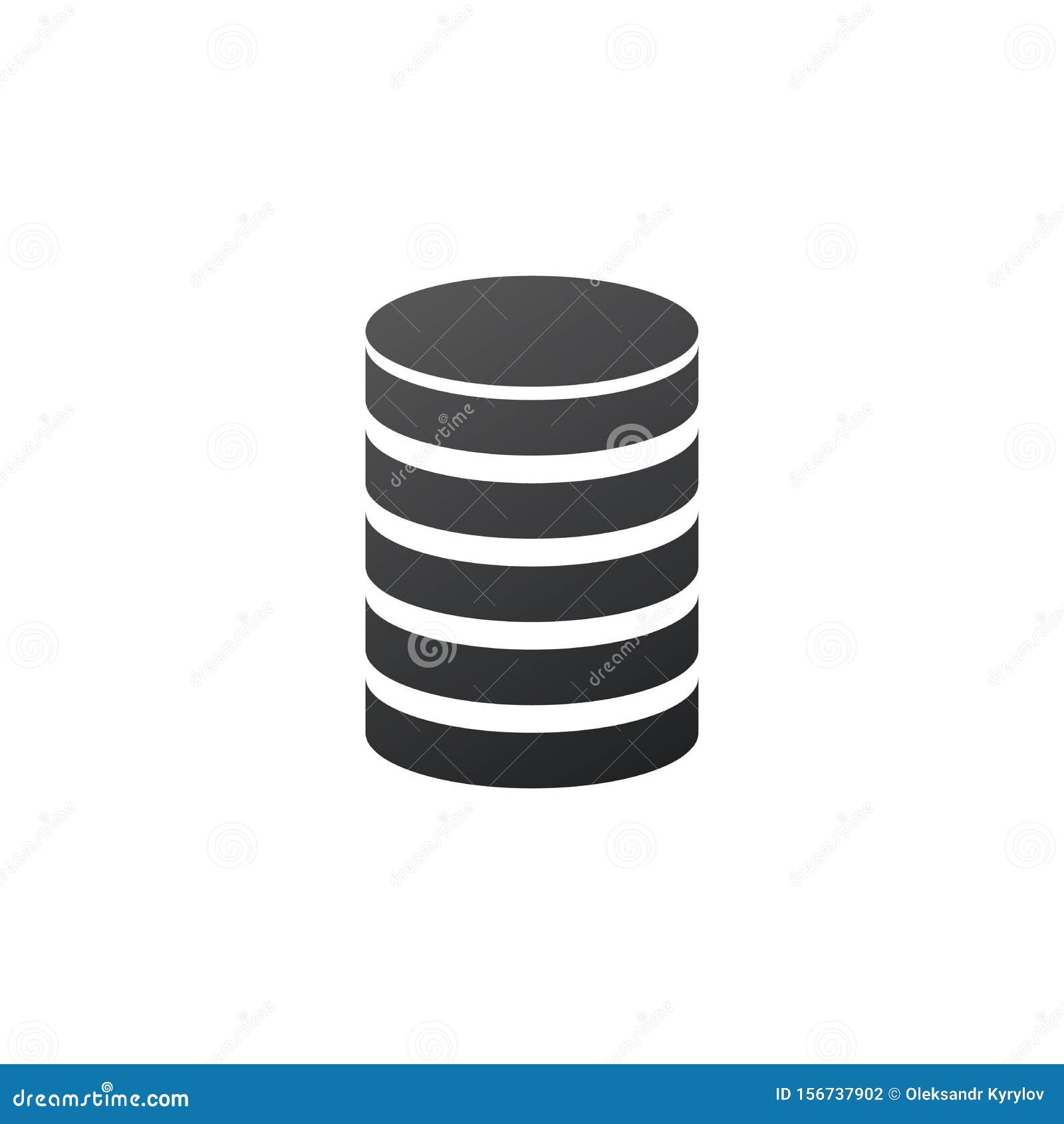 Database Icon, Hosting Data Symbol, Money or Coin Stack. Vector ...