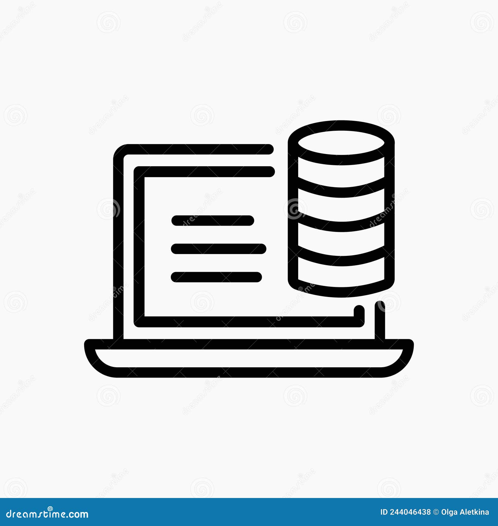 Database Icon or Logo in Modern Line Style. High Quality Black Outline ...