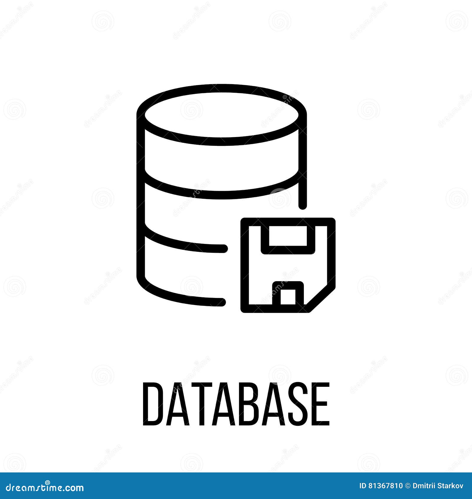 Database Icon or Logo in Modern Line Style Stock Vector - Illustration ...