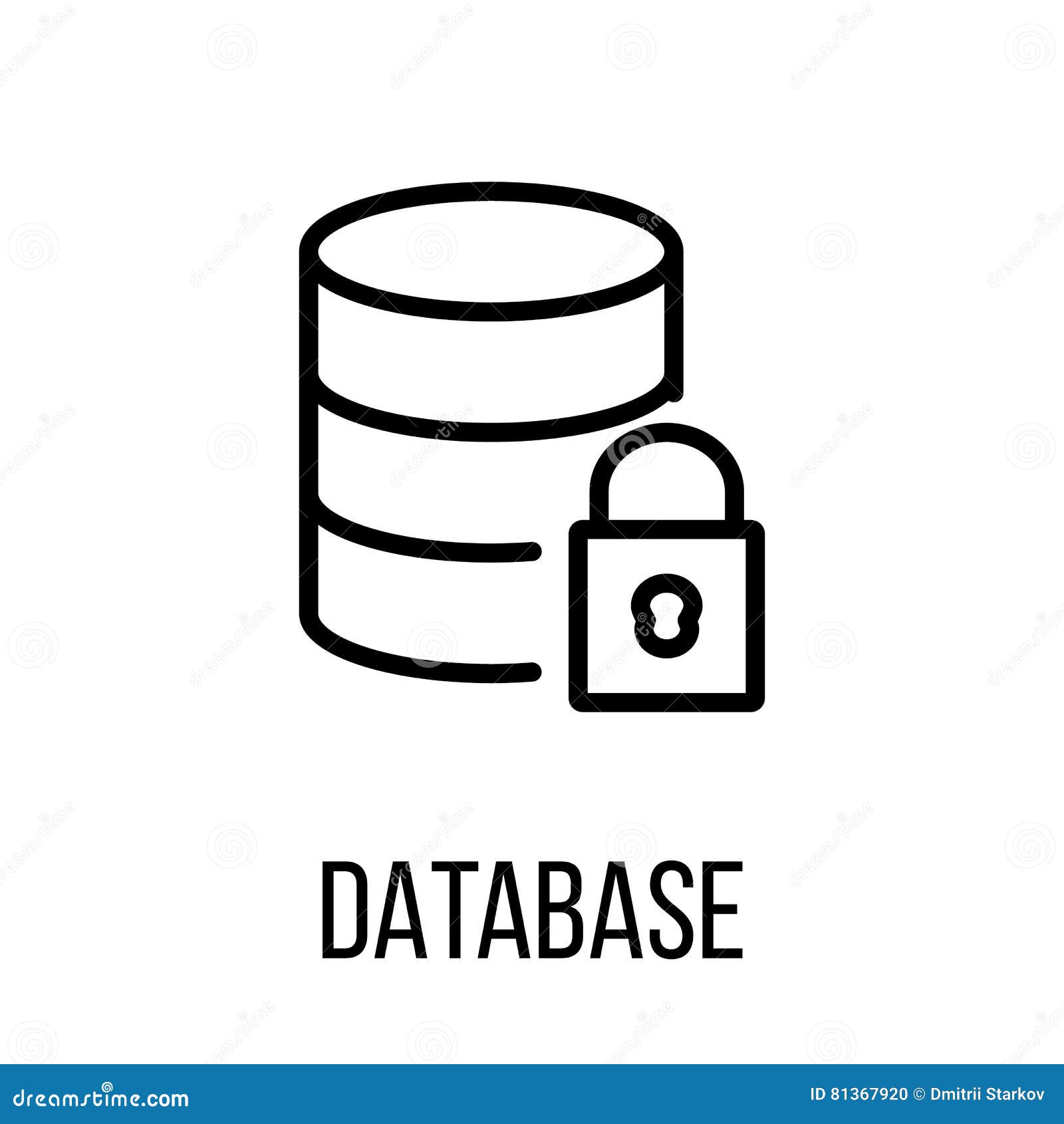 Database Icon or Logo in Modern Line Style Stock Vector - Illustration ...