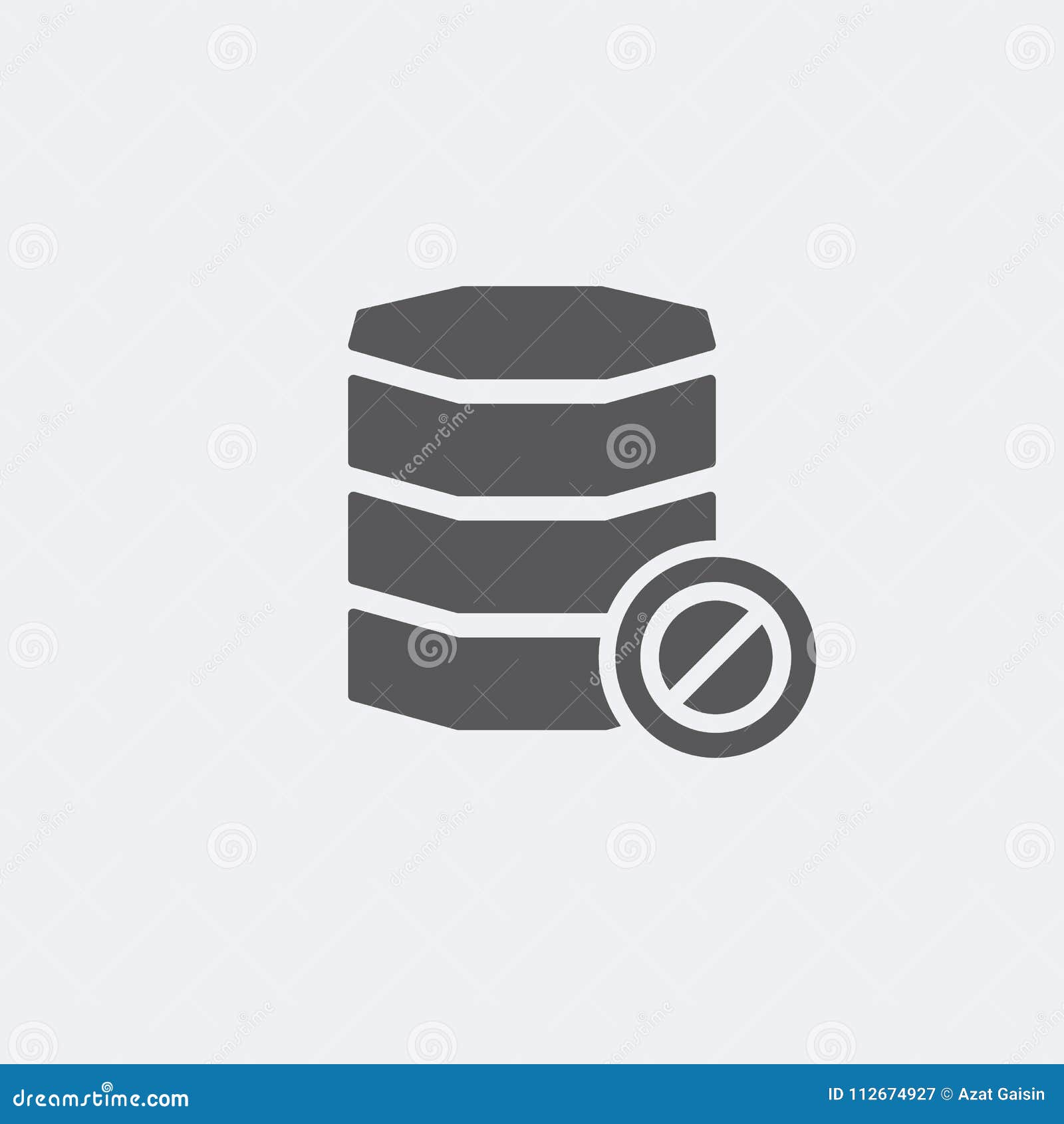 Database Icon with Not Allowed Sign. Database Icon and Block, Forbidden ...