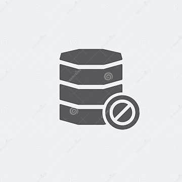 Database Icon with Not Allowed Sign. Database Icon and Block, Forbidden ...