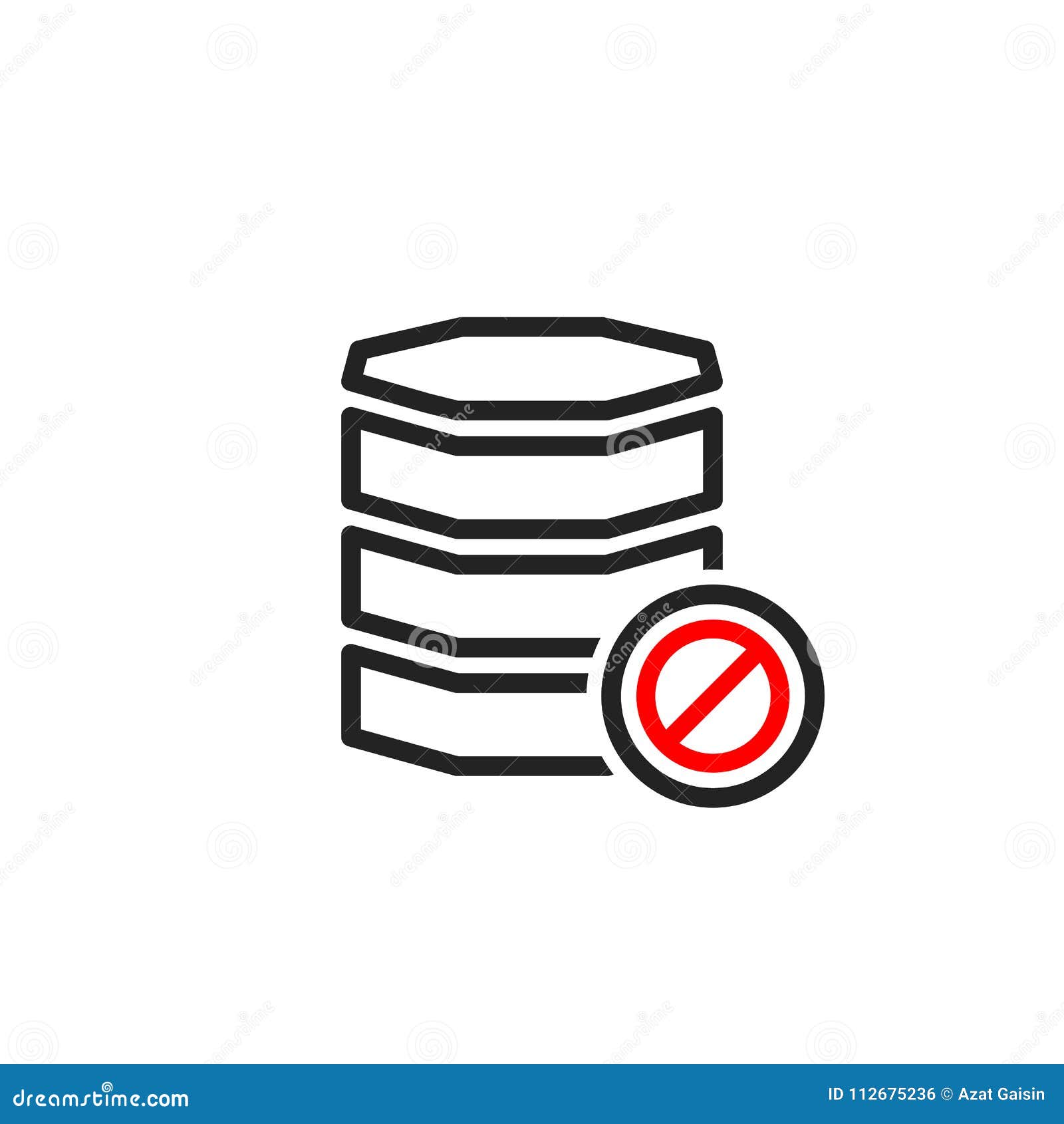 Database Icon with Not Allowed Sign. Database Icon and Block, Forbidden ...