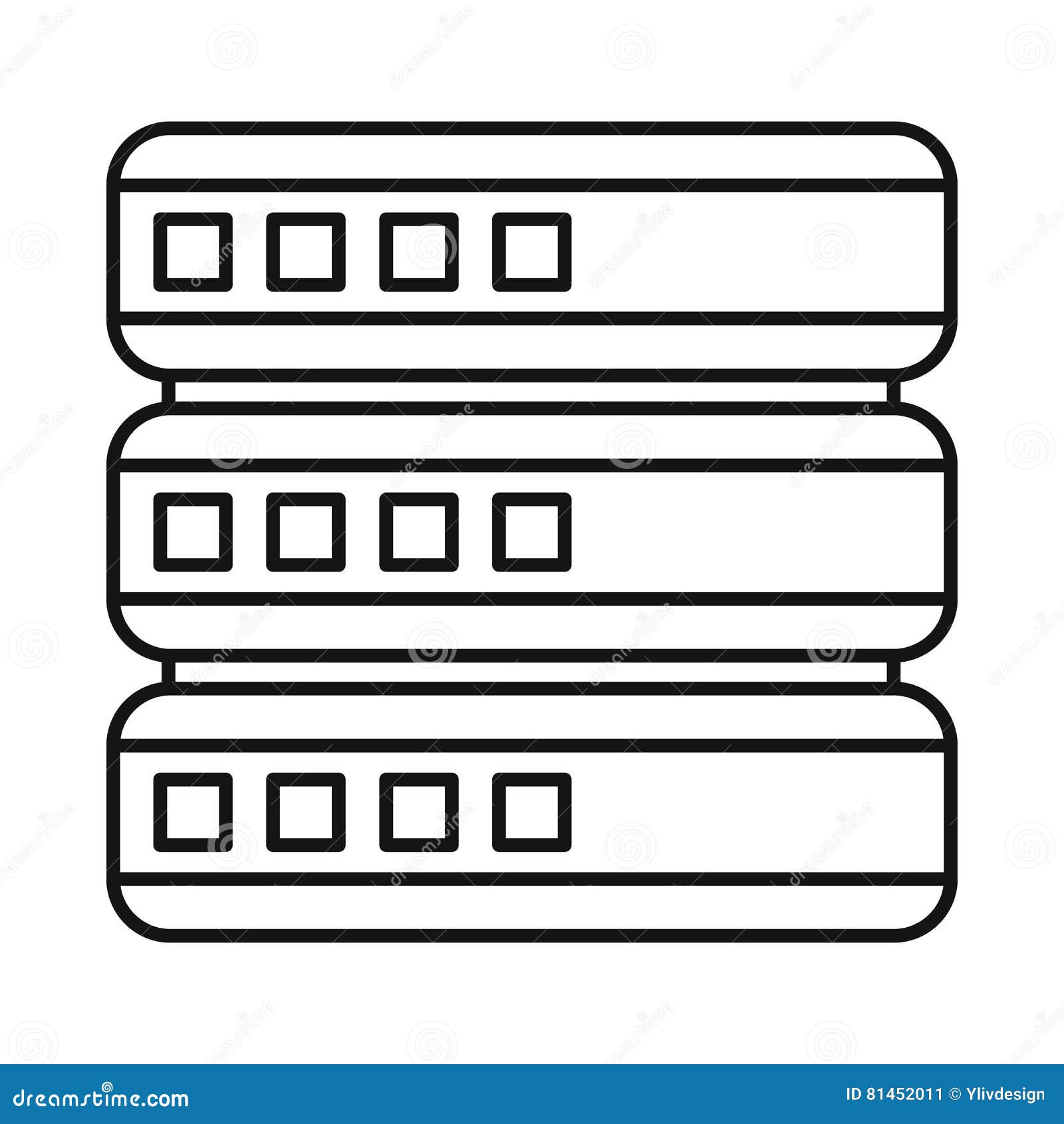 Database Icon, Outline Style Stock Vector - Illustration of backup ...