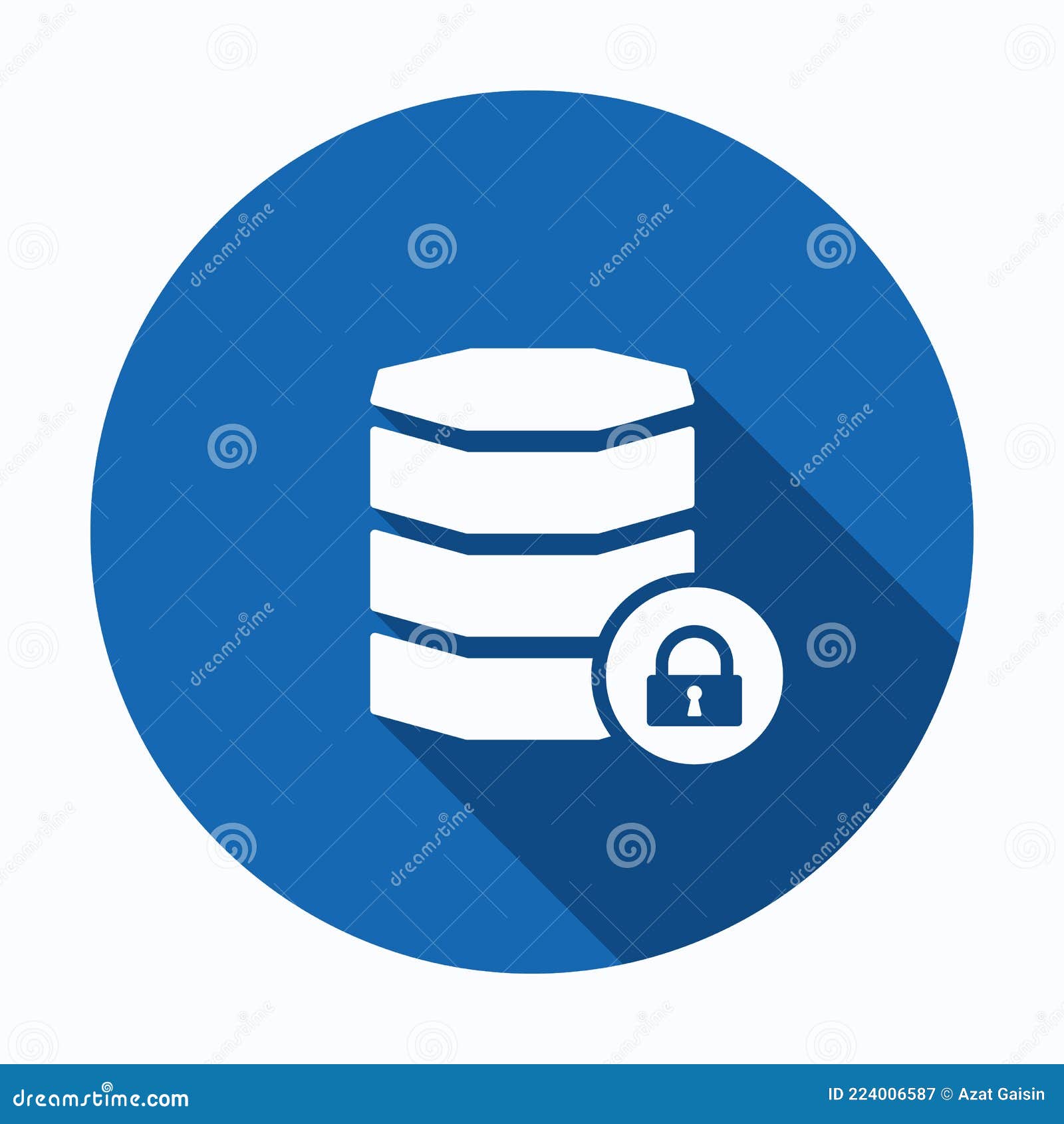 Database Icon with Padlock Sign. Database Icon and Security, Protection ...