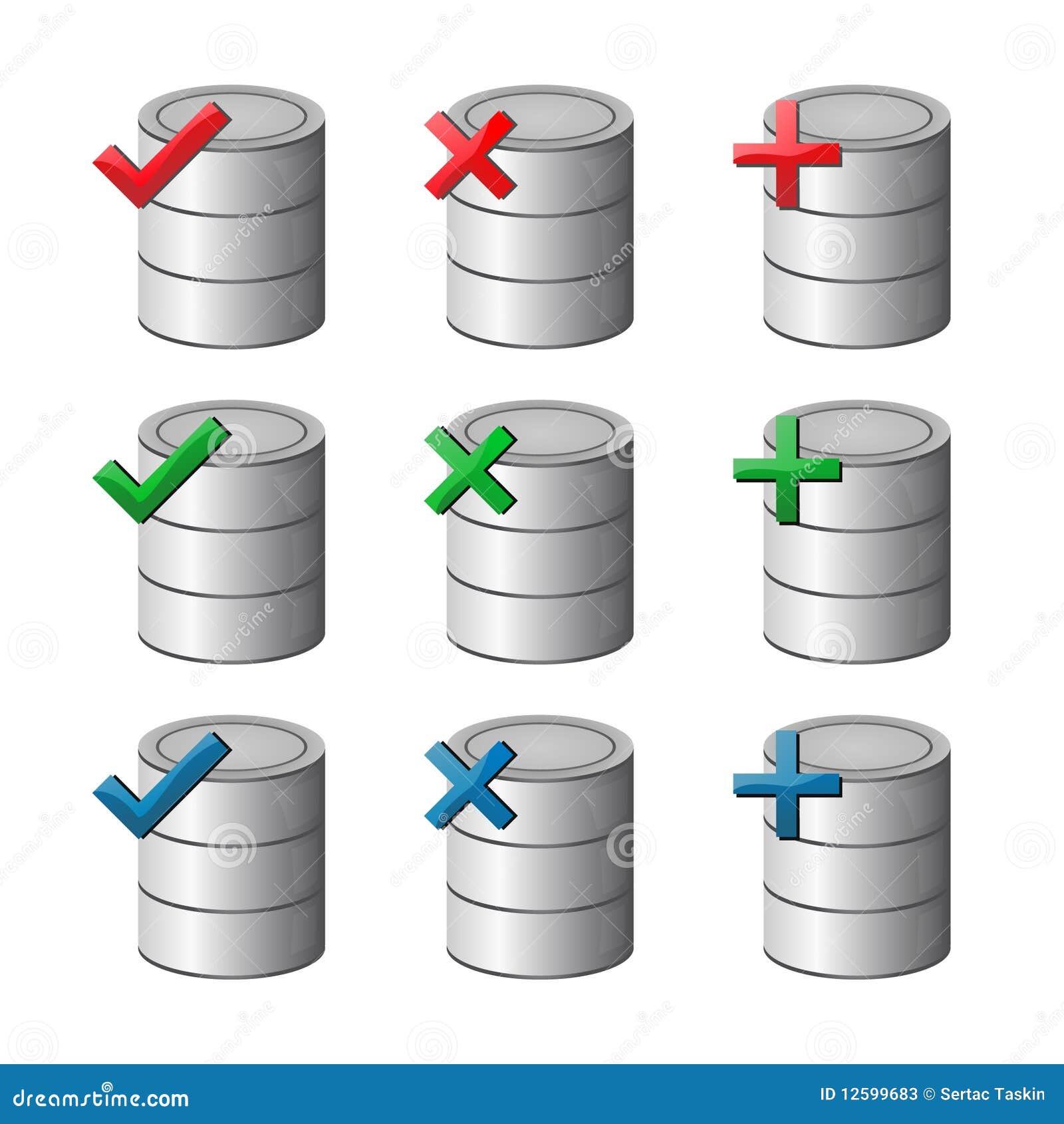 Database Icon Collection, This Also Represents Data Warehouse, Layered ...