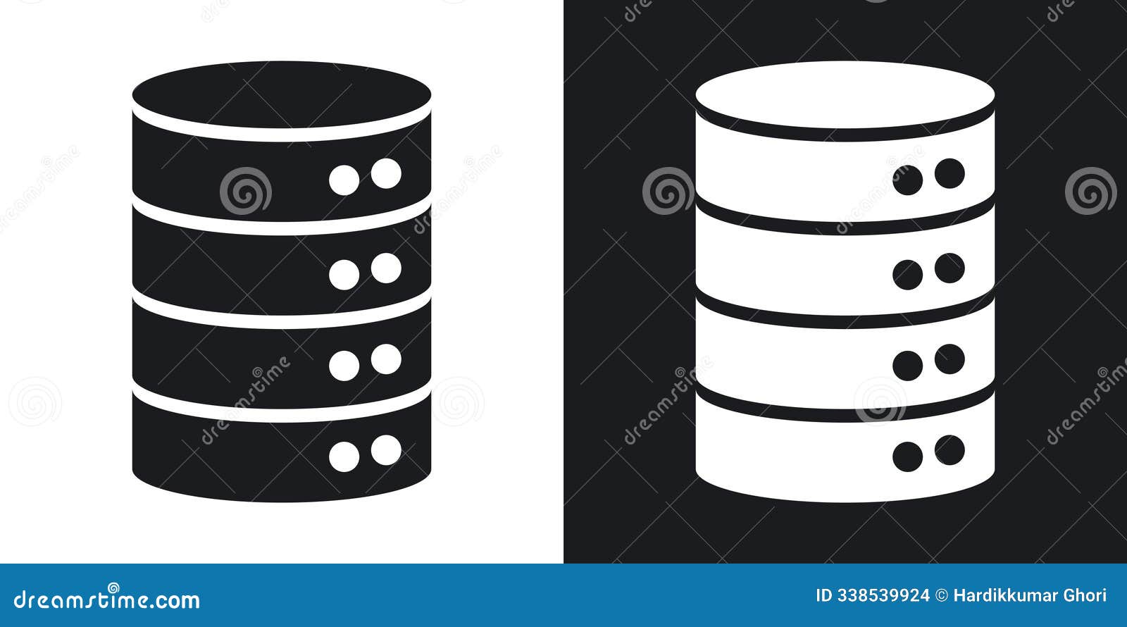 Database Icon Set. Cylinder Server Data Storage Vector Symbol. Hdd ...