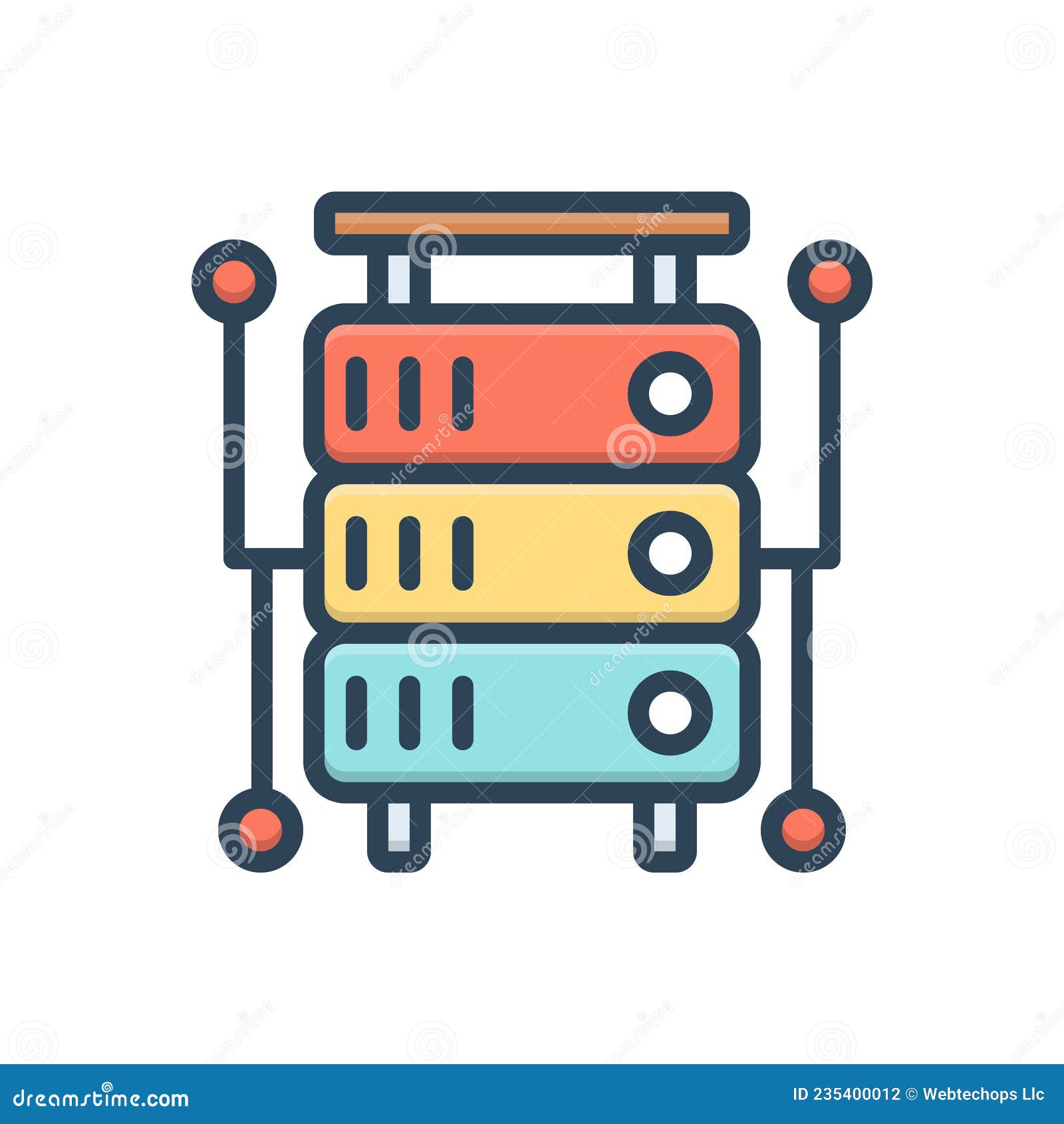 Color Illustration Icon for Database, Interconnected and Application ...