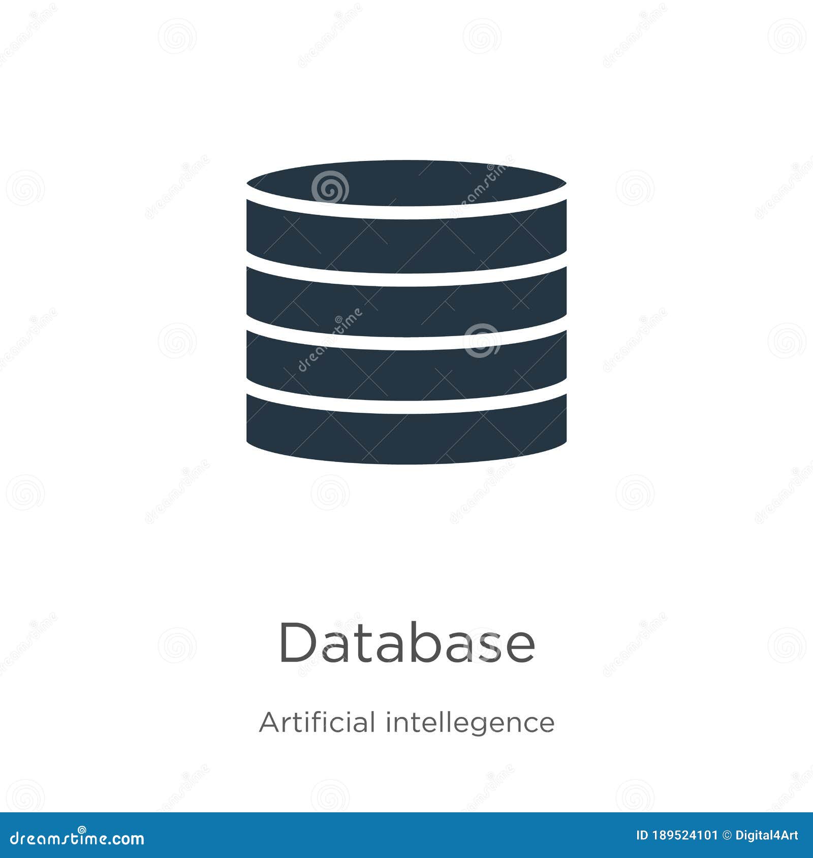 Database Icon Vector. Trendy Flat Database Icon from Artificial ...