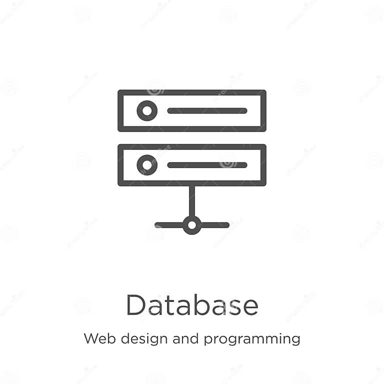 Database Icon Vector from Web Design and Programming Collection. Thin Line Database Outline Icon ...