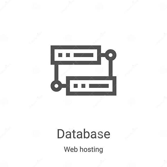 Database Icon Vector From Web Hosting Collection Thin Line Database Outline Icon Vector 