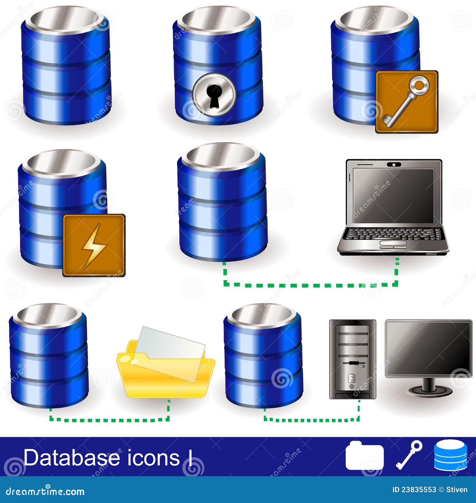 Database icons 1 stock vector. Illustration of setting - 23835553