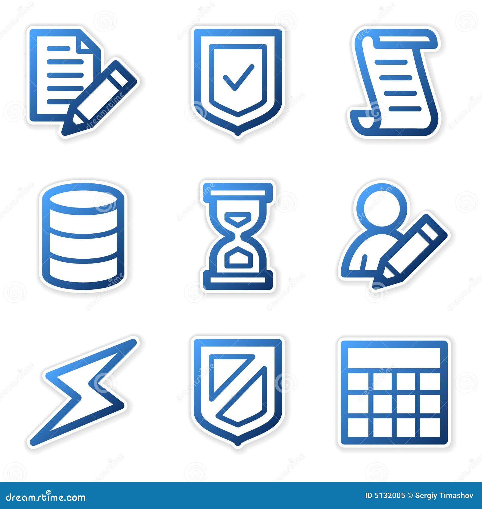 Database Icons, Blue Contour Stock Vector - Illustration of contour ...