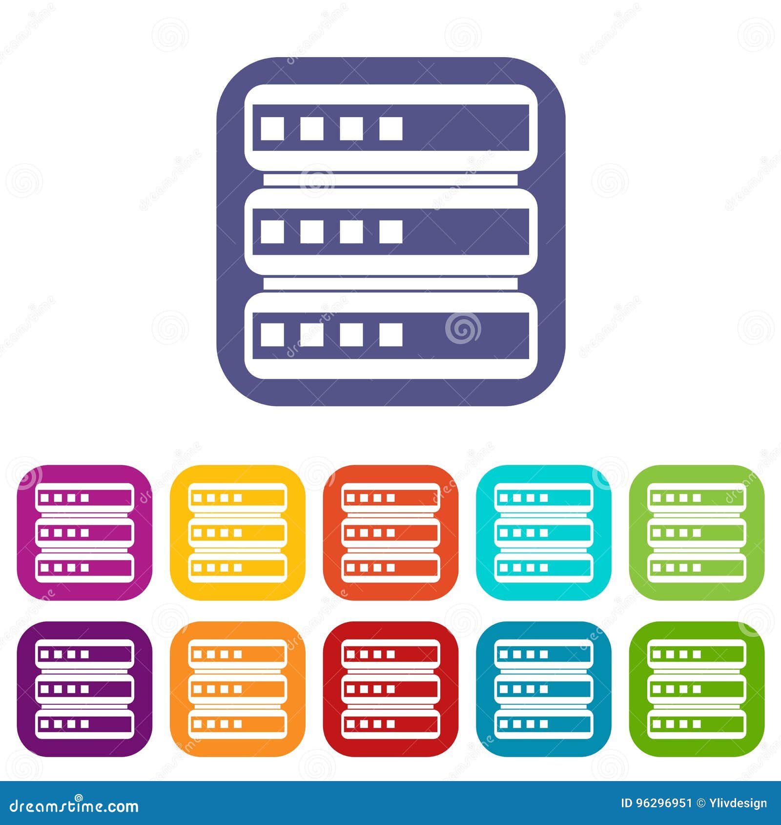 Database icons set stock vector. Illustration of equipment - 96296951