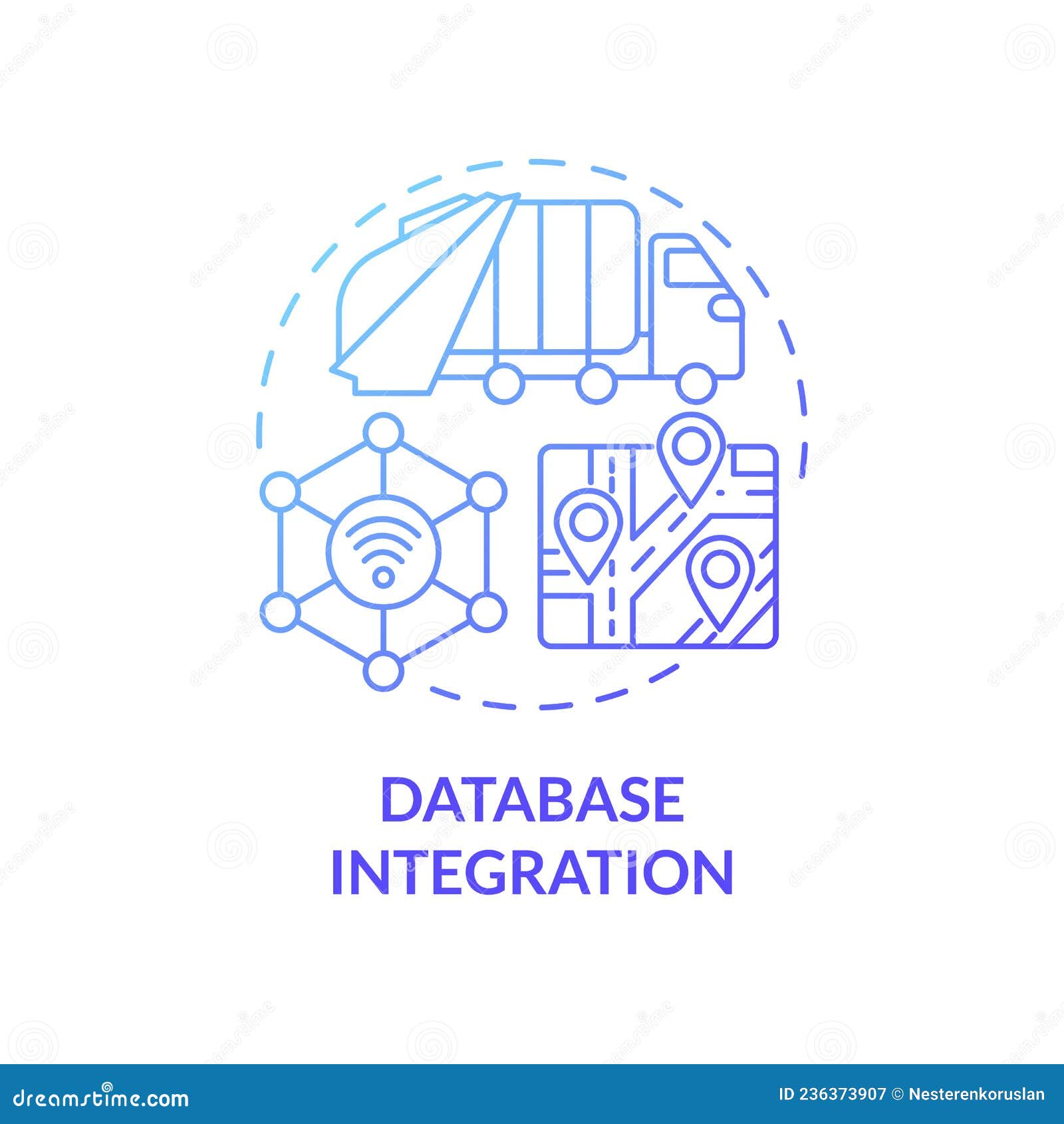Database Integration Blue Gradient Concept Icon Stock Vector ...