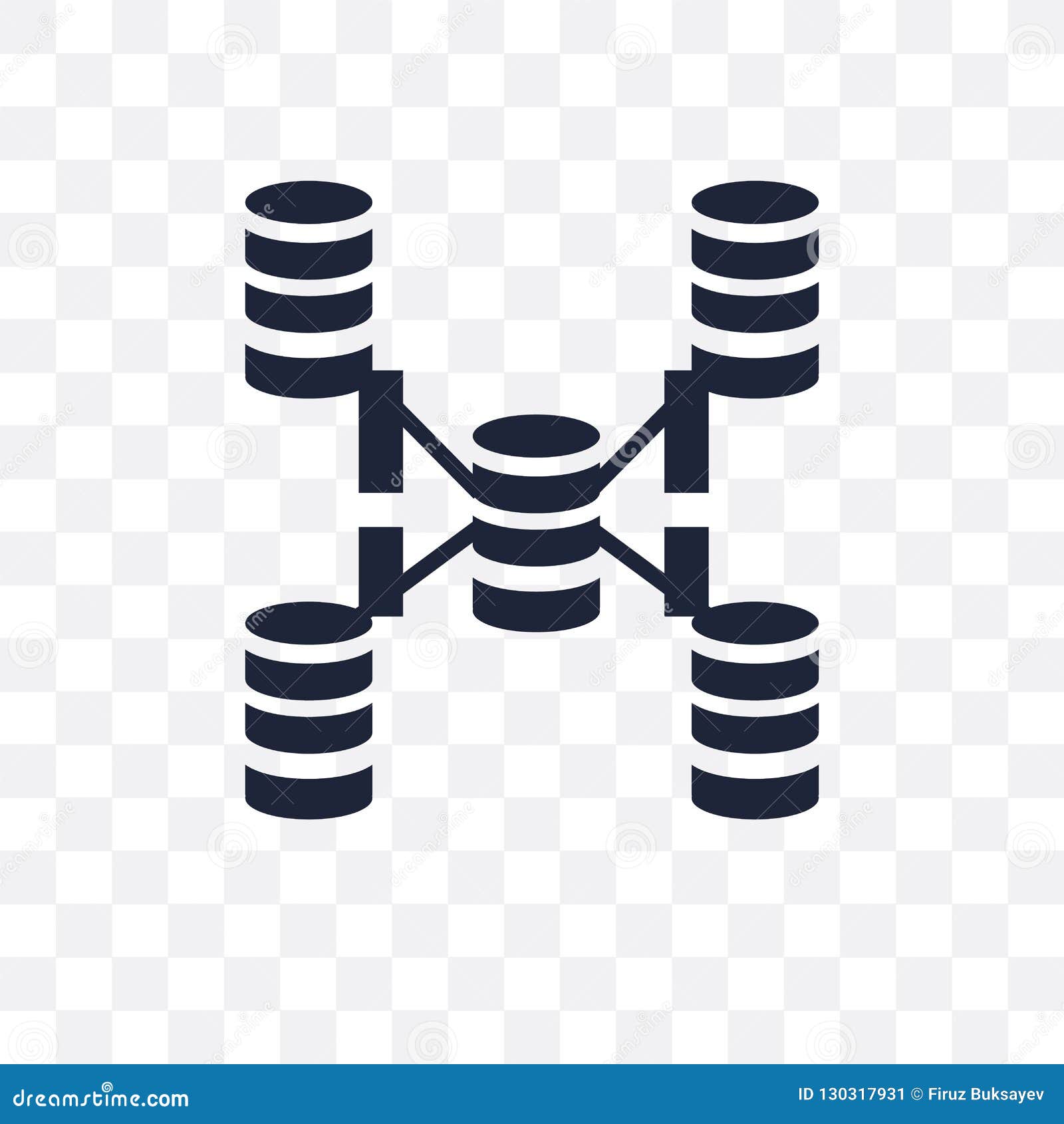 Database Interconnected Transparent Icon. Database Interconnected ...
