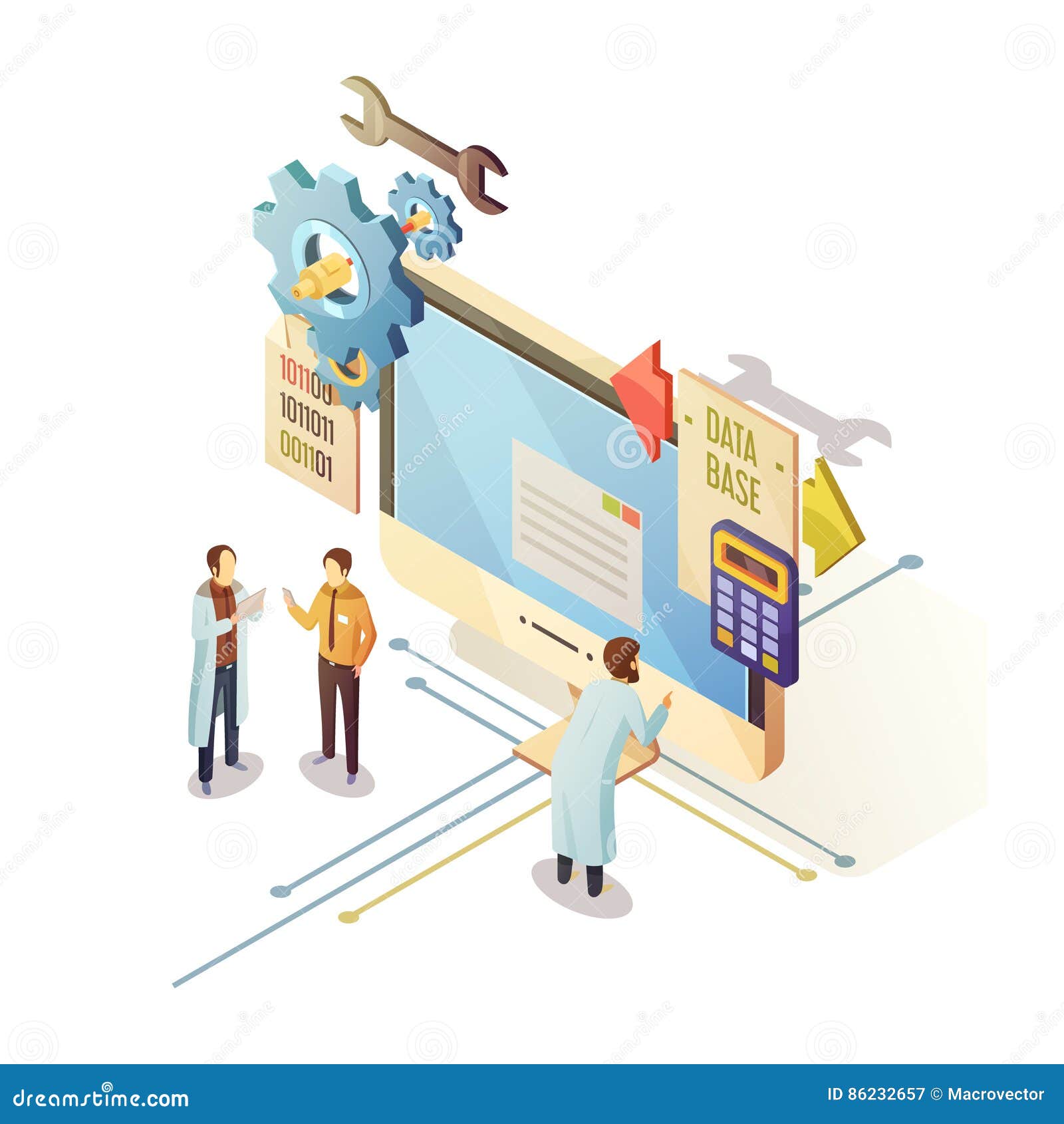 Database Isometric Illustration Stock Vector - Illustration of print ...