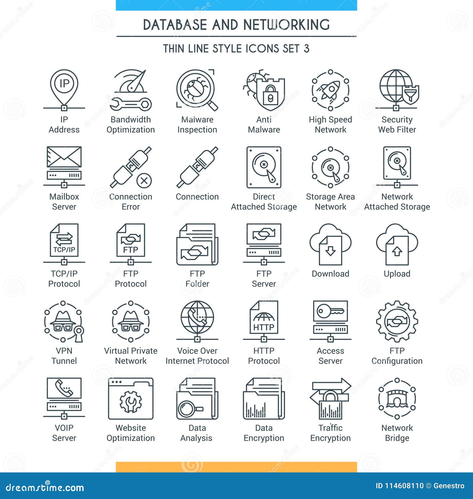 Database line icons 3 stock illustration. Illustration of online ...