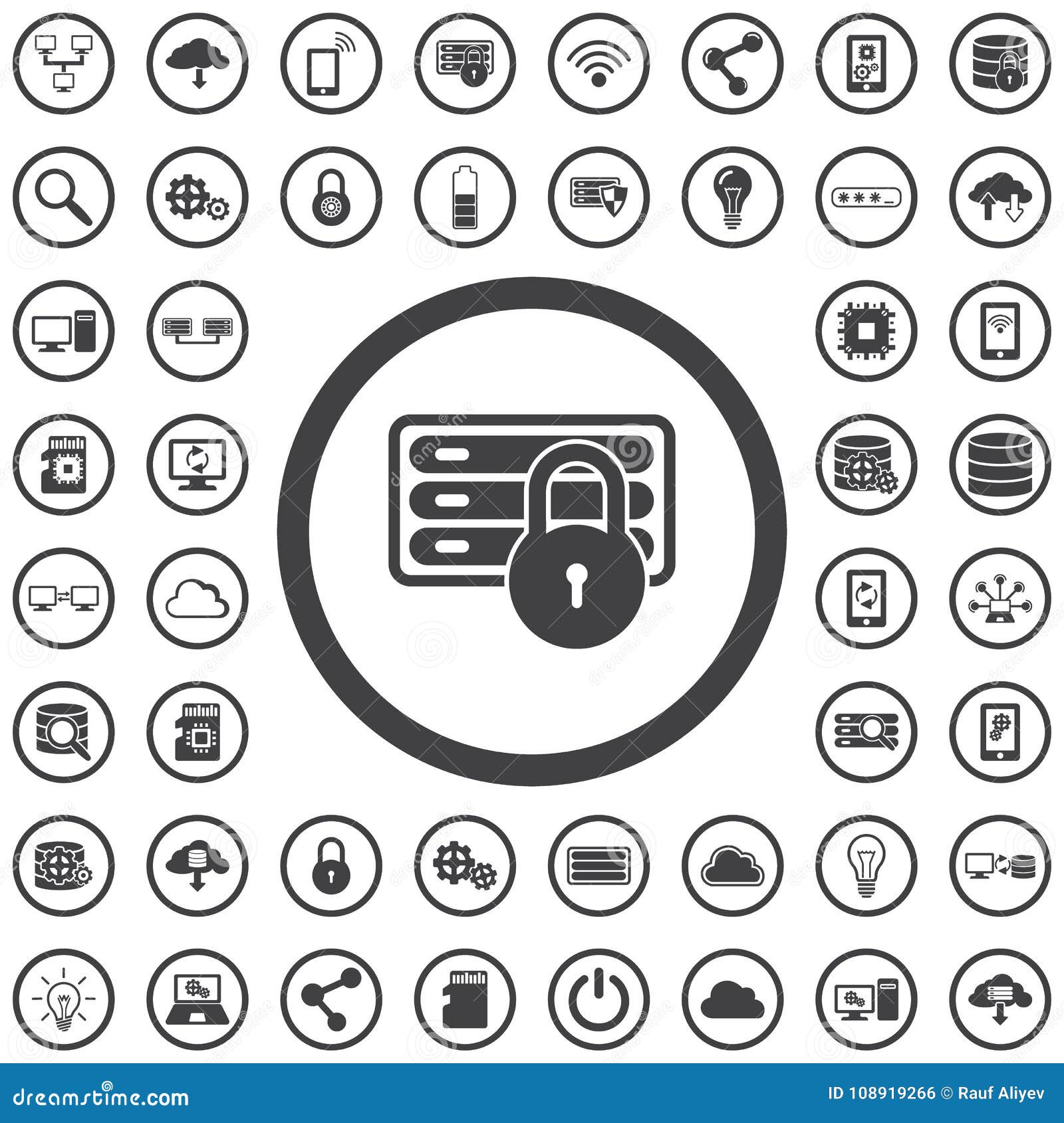 Database lock Icon stock illustration. Illustration of backup - 108919266
