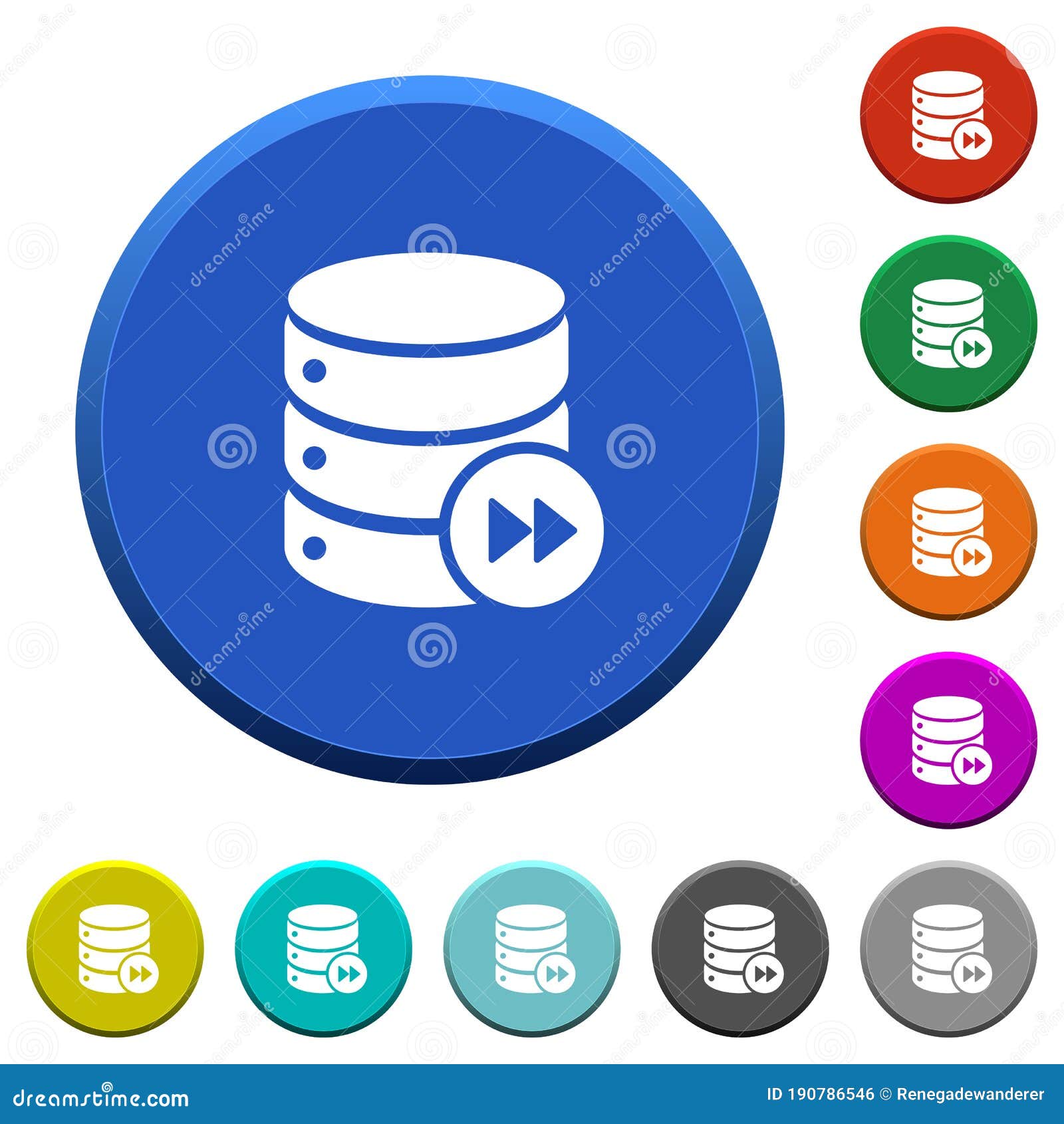 Database Macro Fast Forward Beveled Buttons Stock Vector - Illustration ...