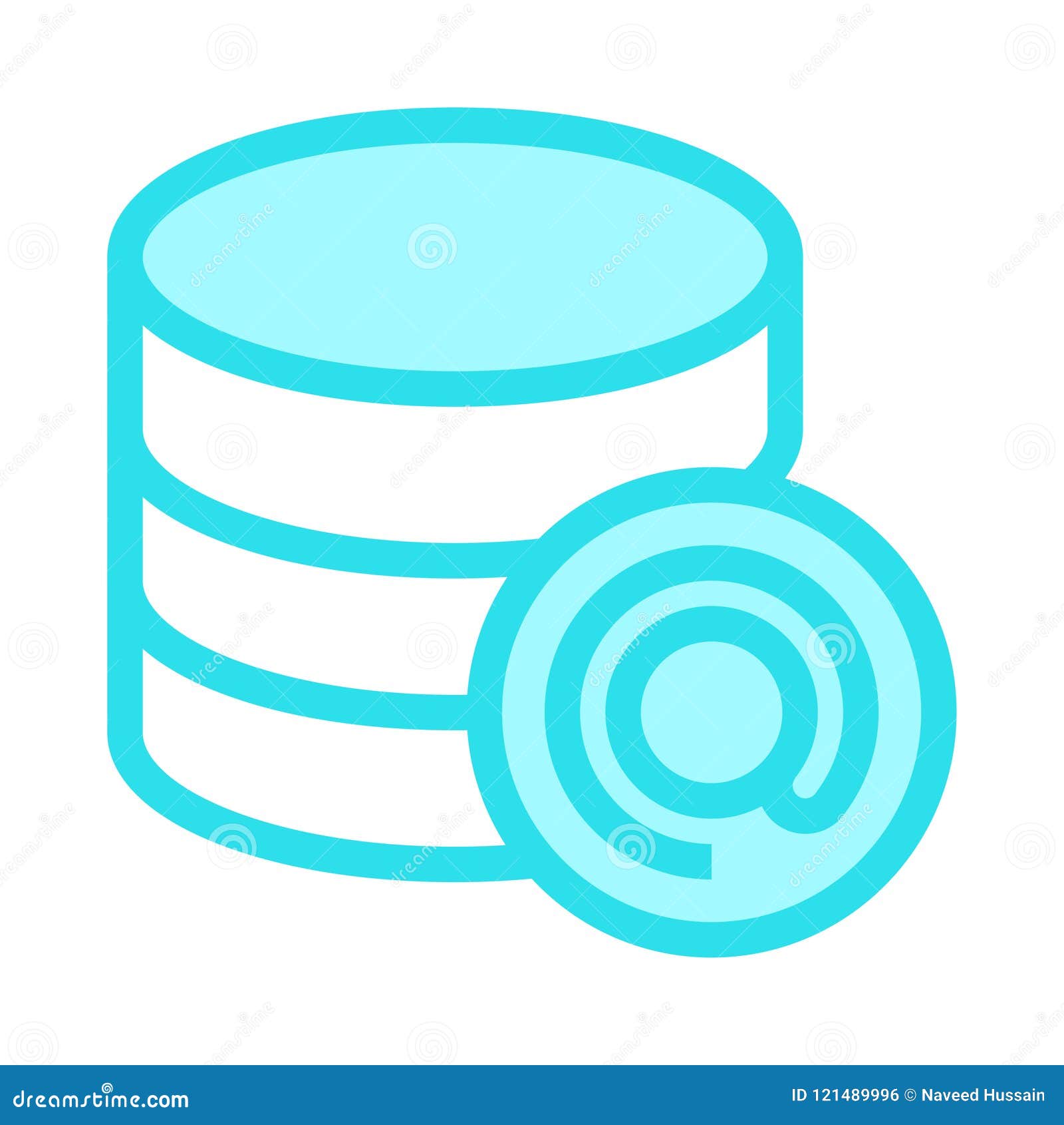 Database Mail Color Line Icon Stock Illustration - Illustration of ...