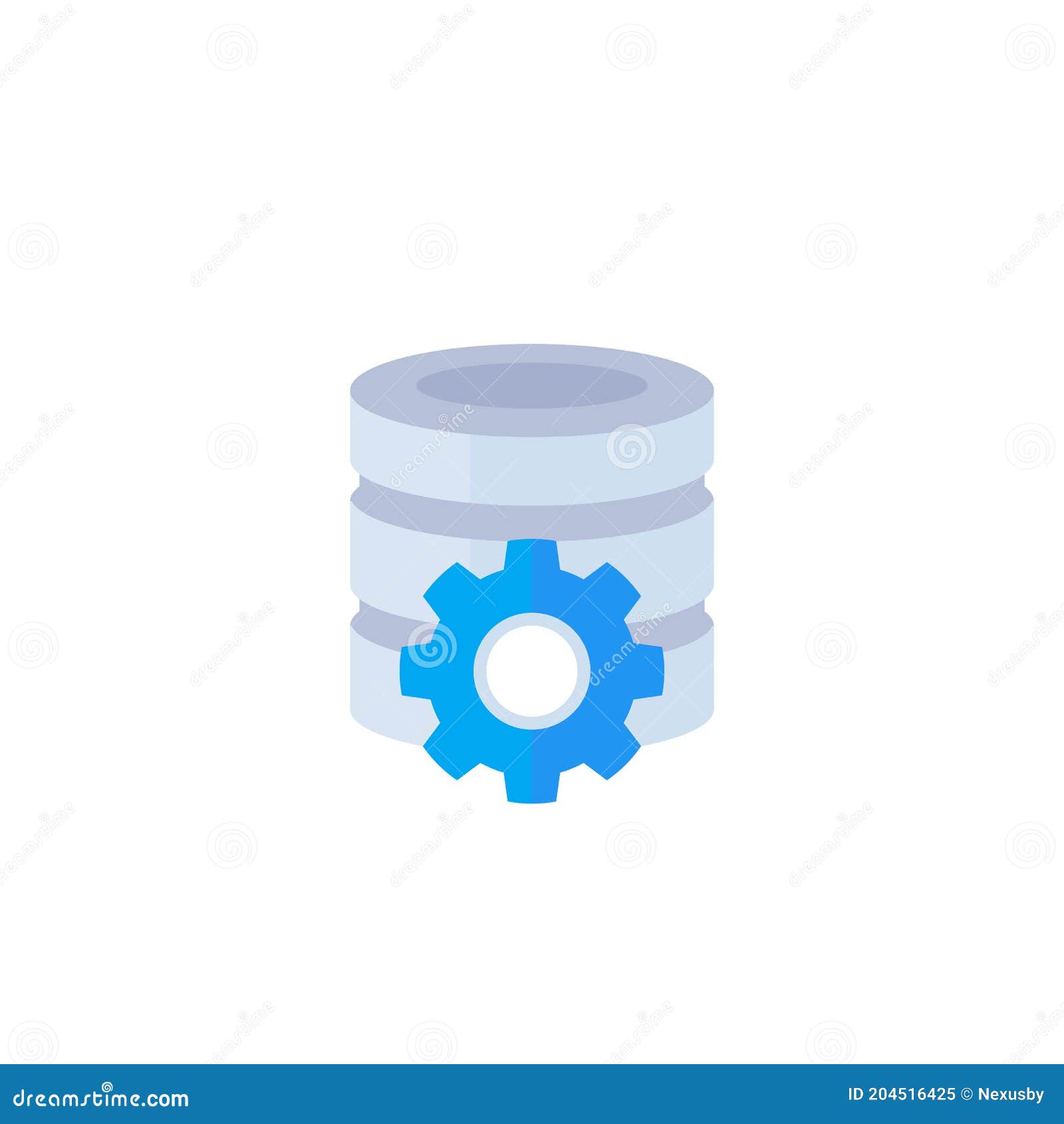 Database Maintenance Icon, Flat Vector Stock Vector - Illustration of ...