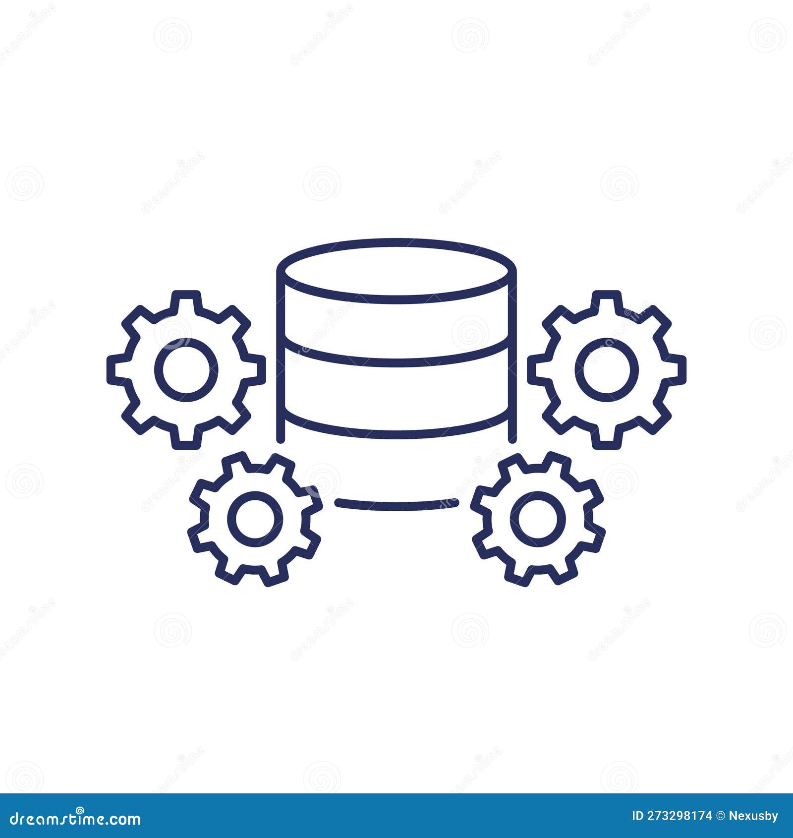 Database Maintenance Icon, Linear Design Cartoon Vector | CartoonDealer ...