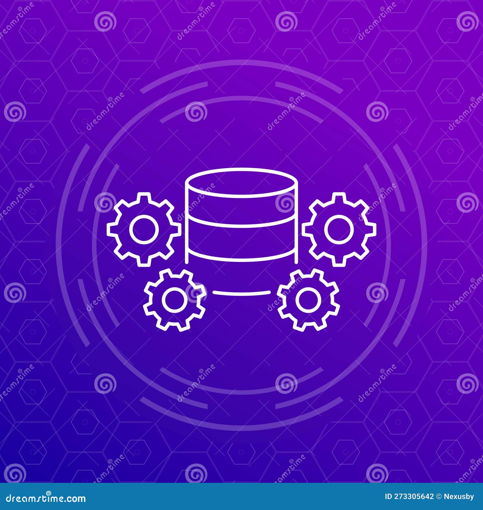 Database Maintenance Icon, Linear Design Cartoon Vector | CartoonDealer ...