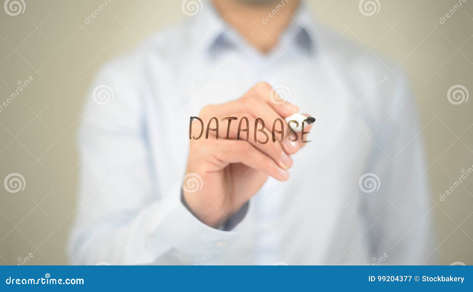 Database, Man Writing on Transparent Screen Stock Image - Image of ...