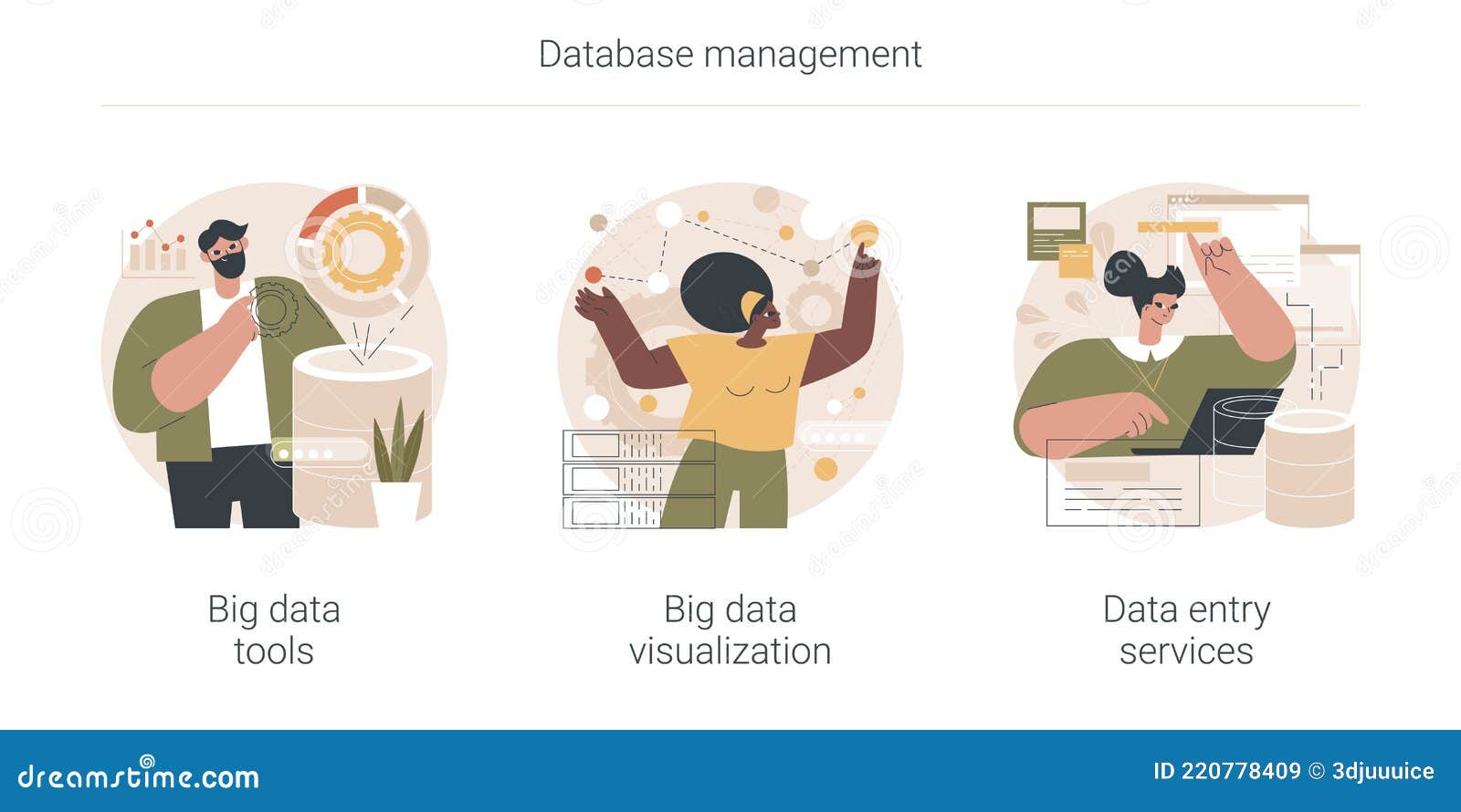 Database Management Abstract Concept Vector Illustrations Stock Vector