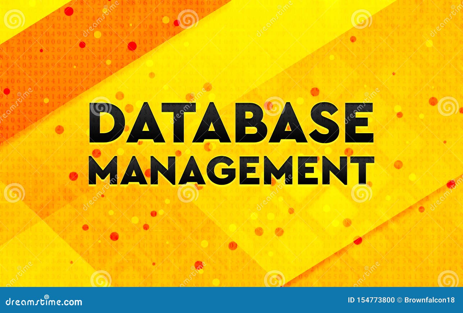 Database Management Abstract Digital Banner Yellow Background Stock ...