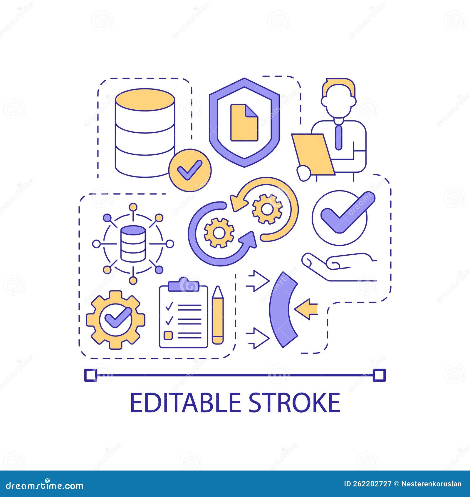 Database Management Line Icons Collection Indexing Schema Queries Backup Restore 8841