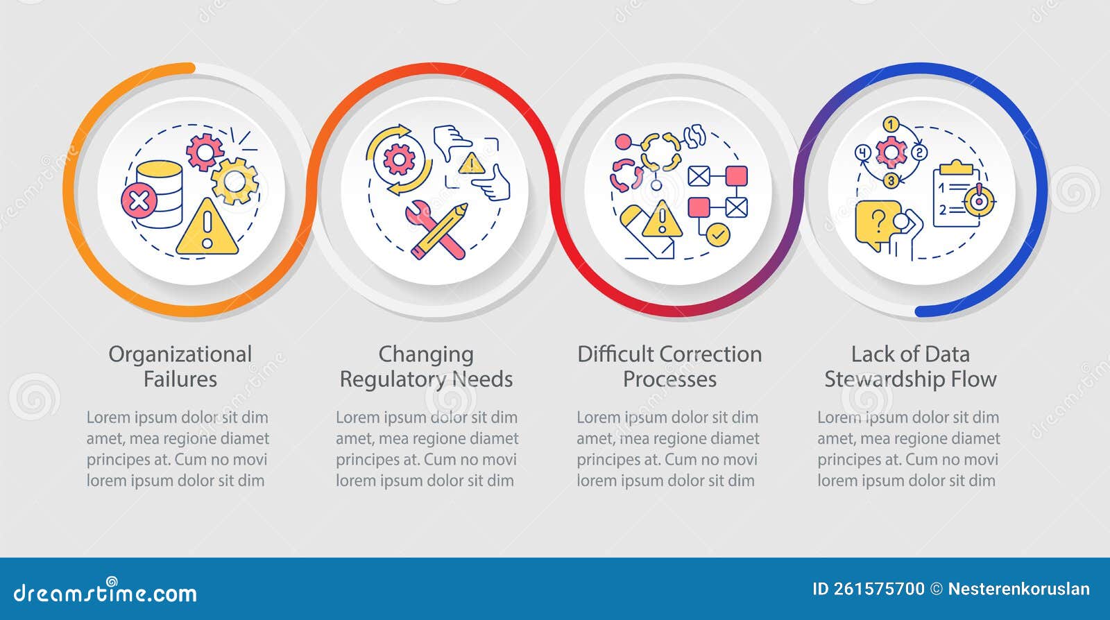 Database Management Issues Loop Infographic Template Stock Vector Illustration Of Flat Graph