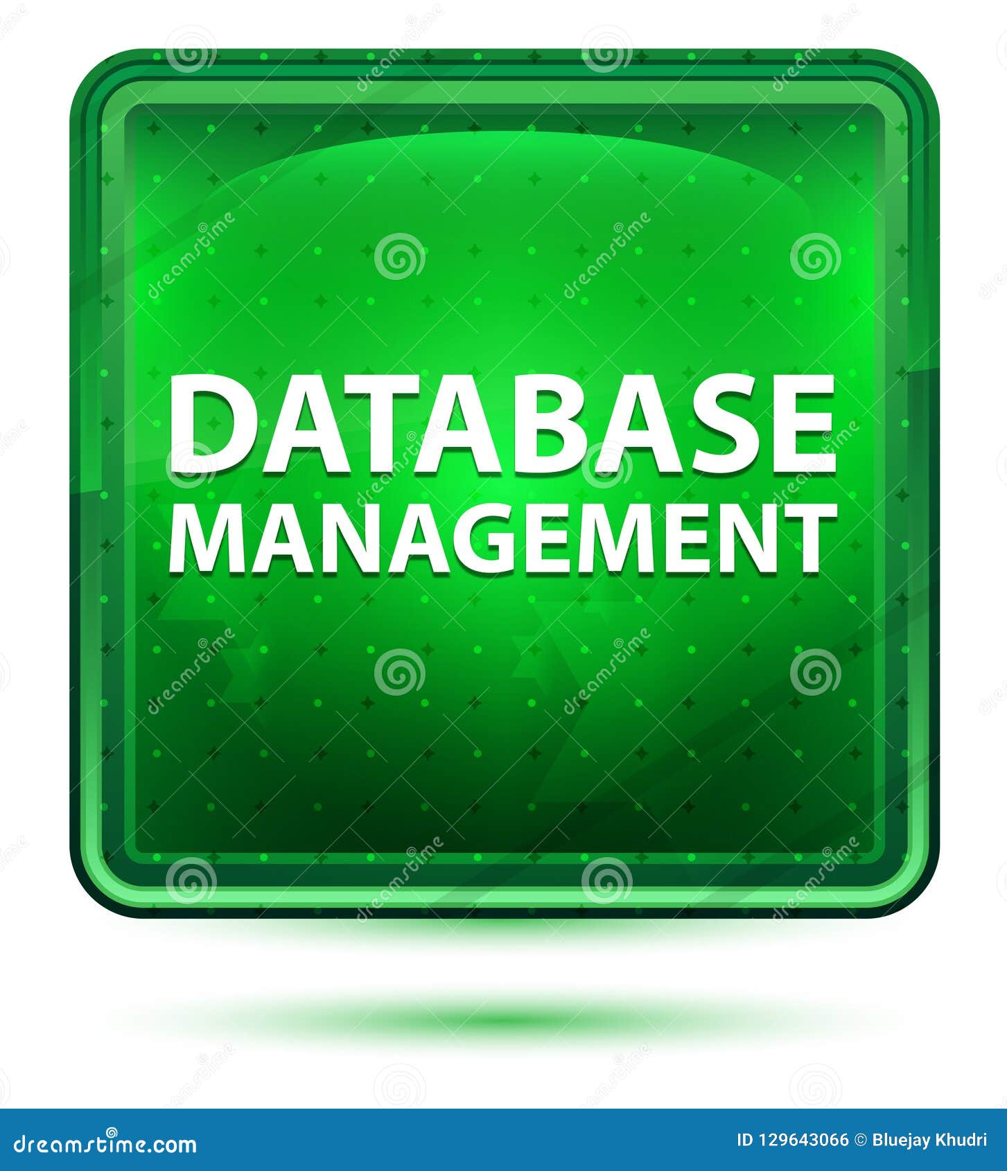 Database Management Neon Light Green Square Button Stock Illustration ...