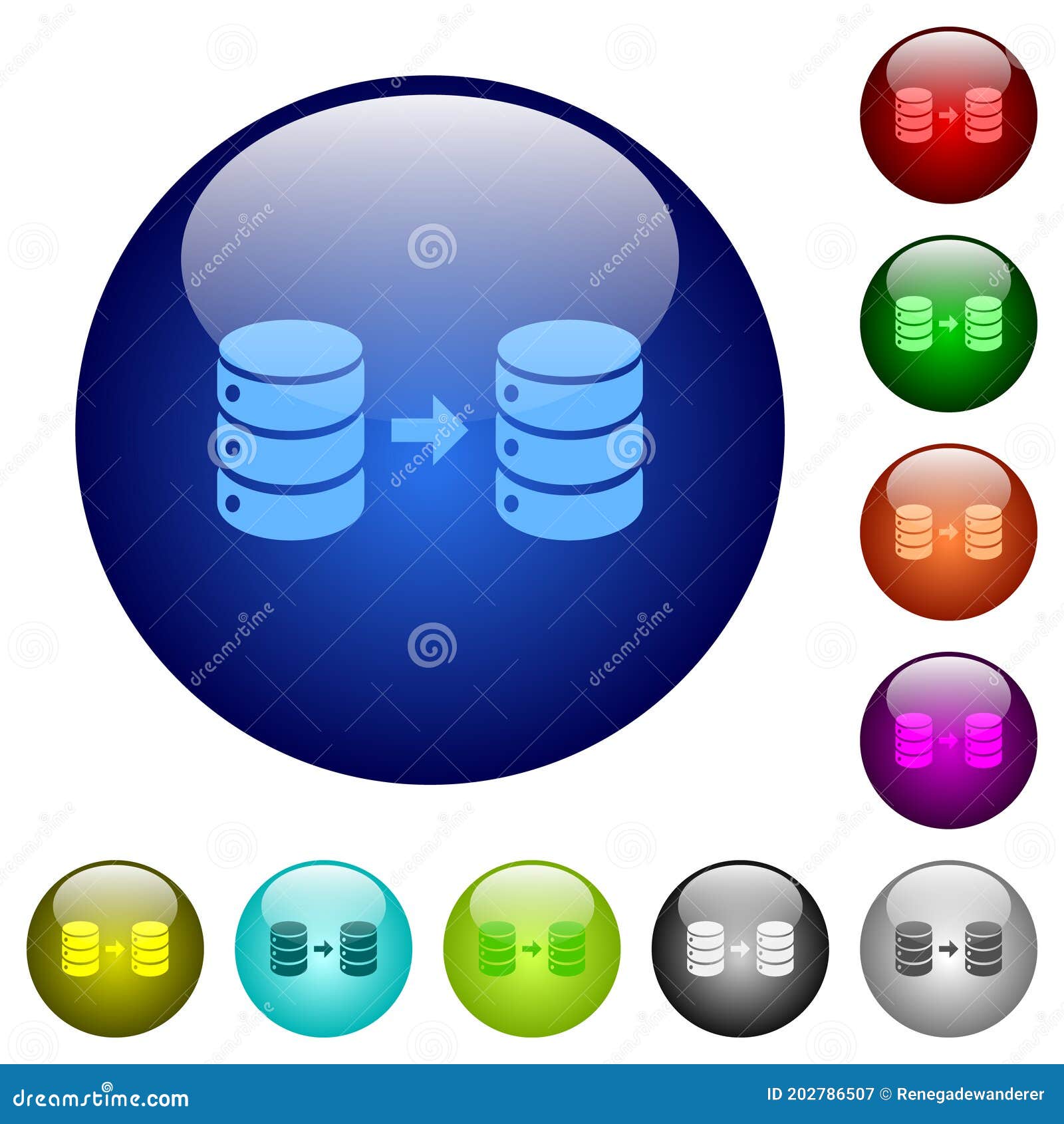 Database Mirroring Engraved Icons On Edged Square Buttons Vector ...
