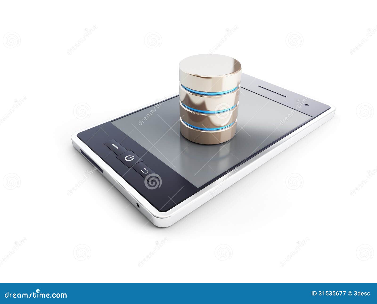 A Database in the Mobile Phone Stock Illustration - Illustration of ...