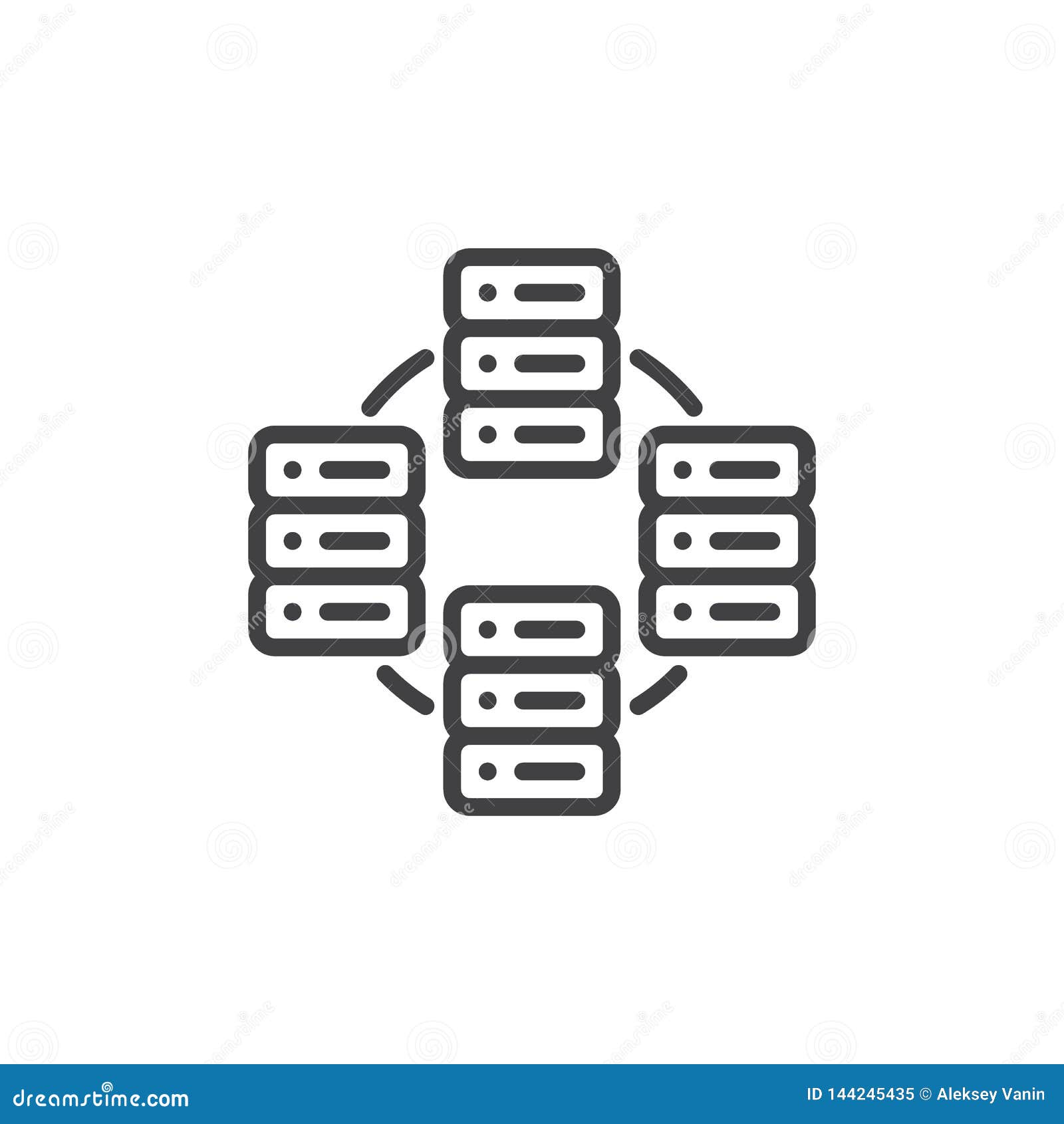 Database Network Connect Line Icon Stock Vector - Illustration of pixel ...
