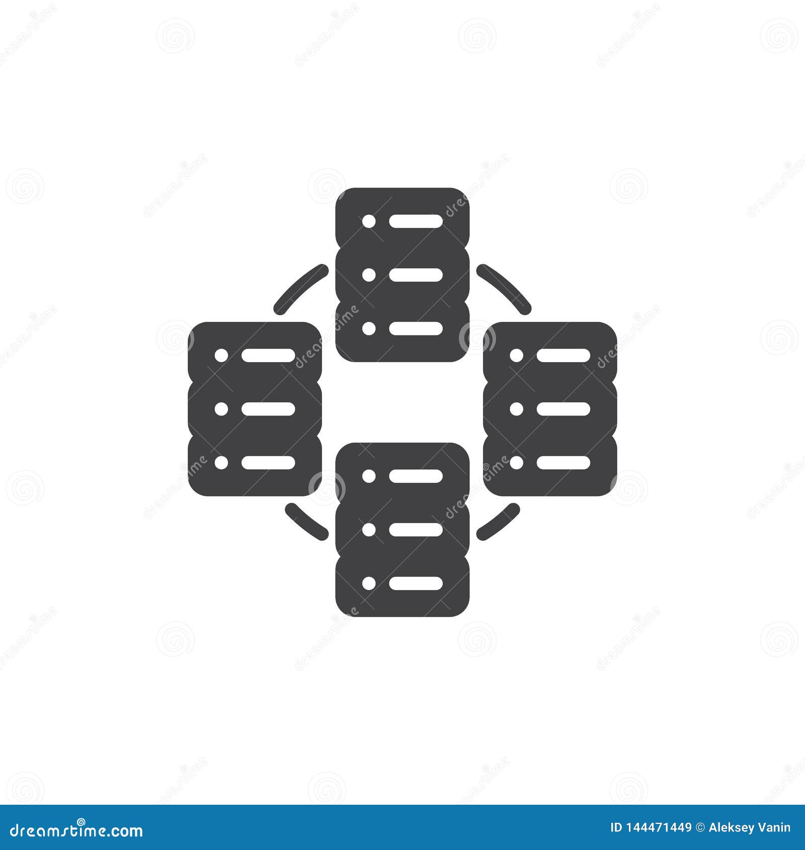 Database Network Connect Vector Icon Stock Vector - Illustration of ...