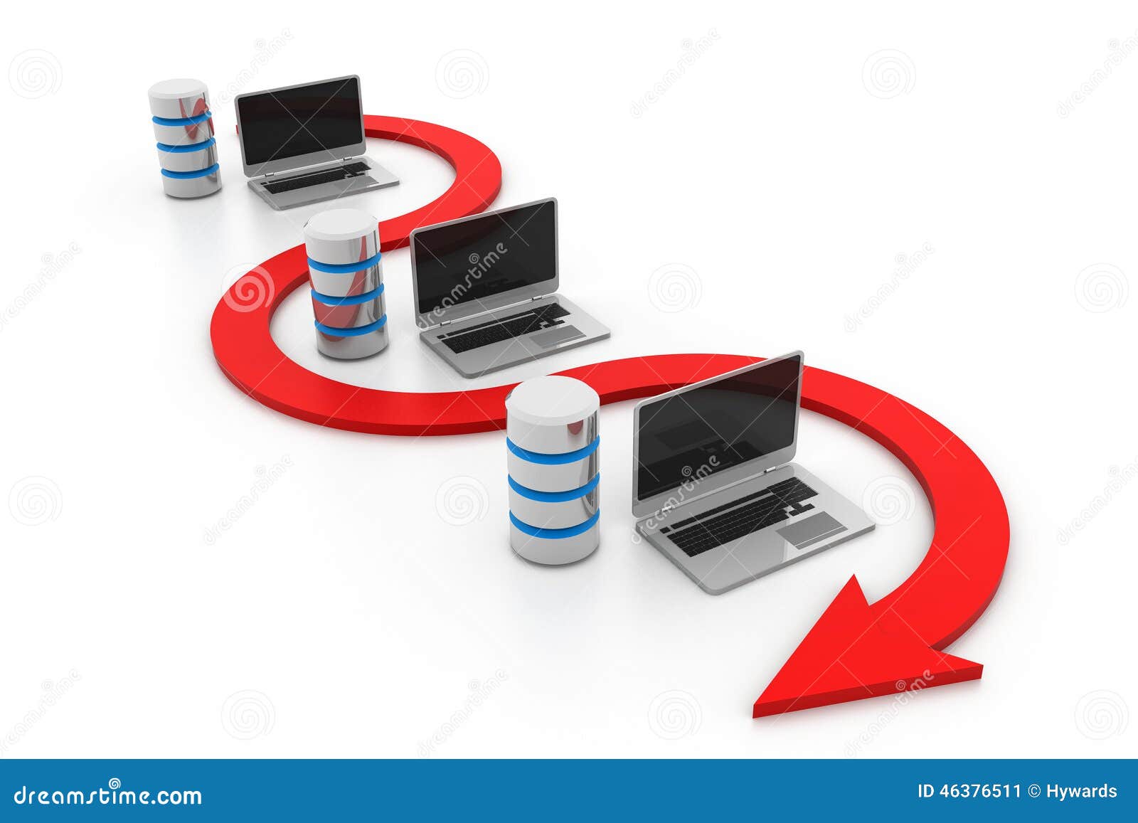 Database Network Stock Illustration Illustration Of Laptop 46376511