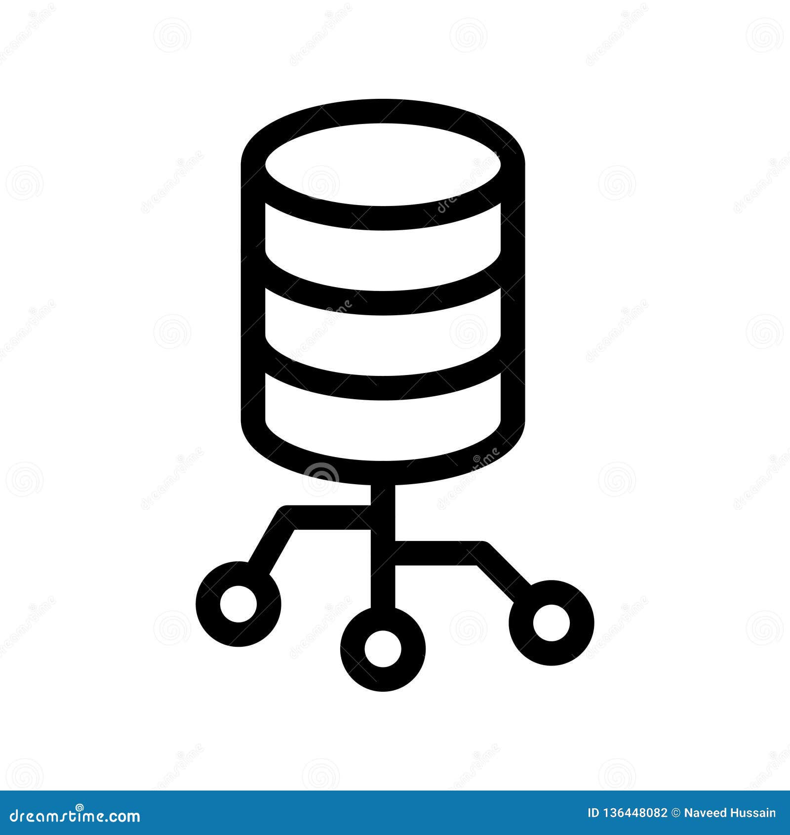 Database Network Vector Line Icon Stock Vector - Illustration of ...