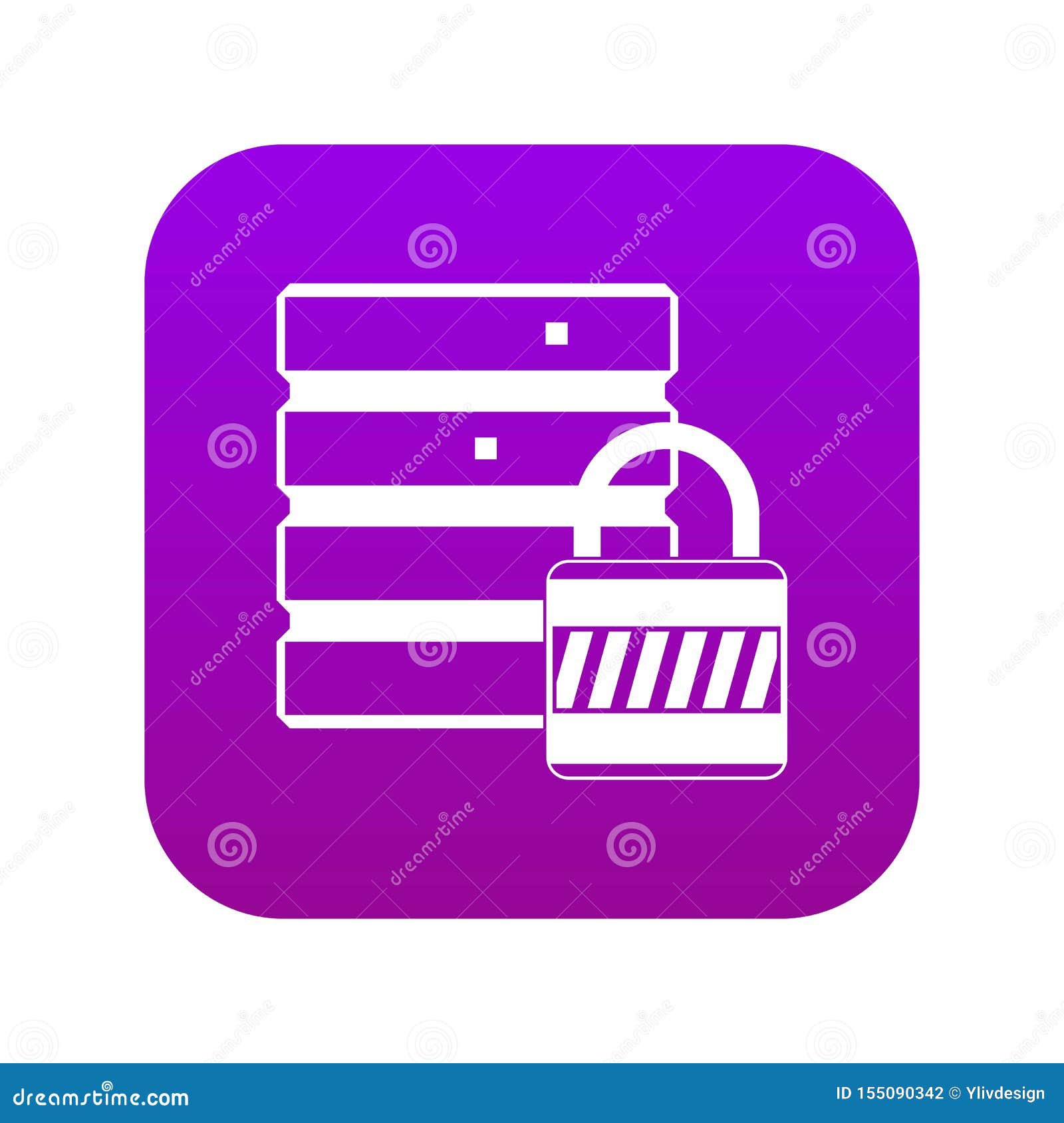 Database with Padlock Icon Digital Purple Stock Vector - Illustration ...