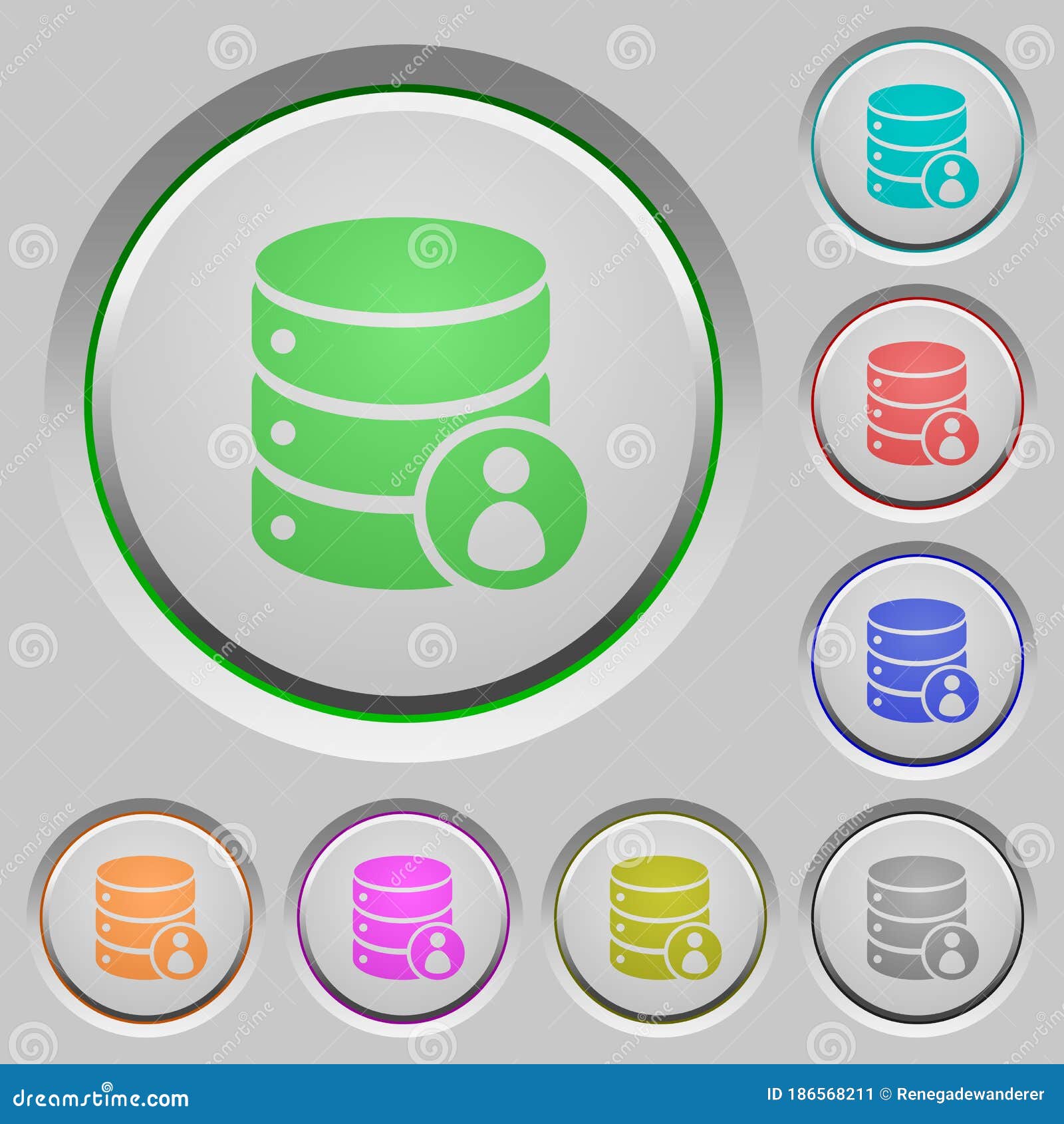 Database Privileges Push Buttons Stock Vector - Illustration of pink ...