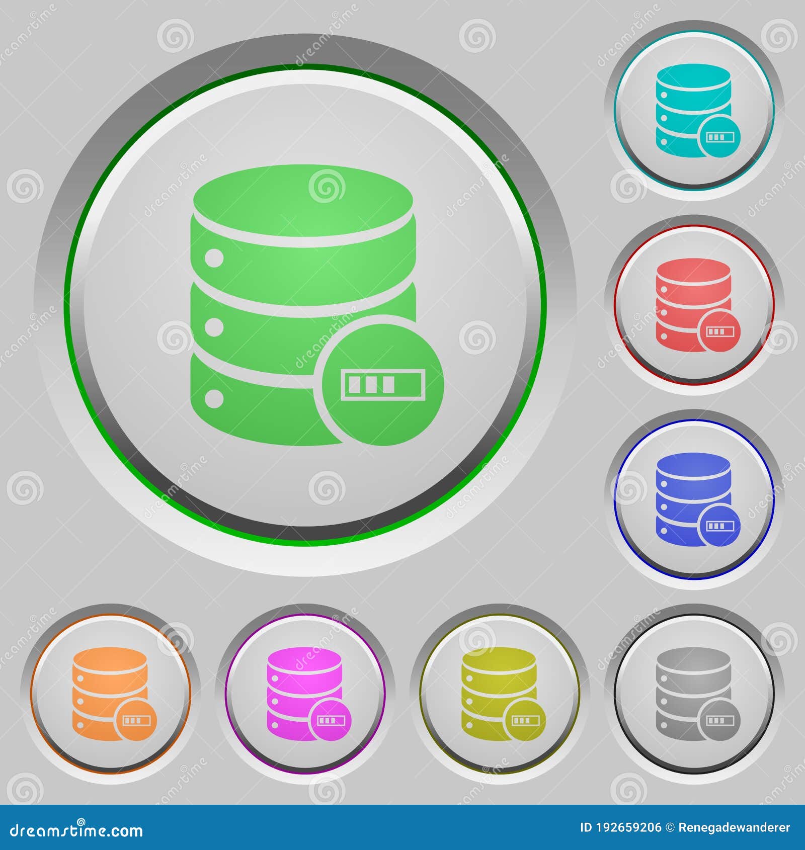 Database Processing Push Buttons Stock Vector - Illustration of ...