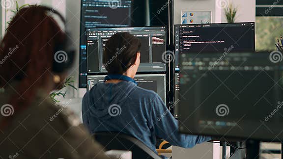 Database Programer Writing Code on Terminal Window Stock Image - Image ...